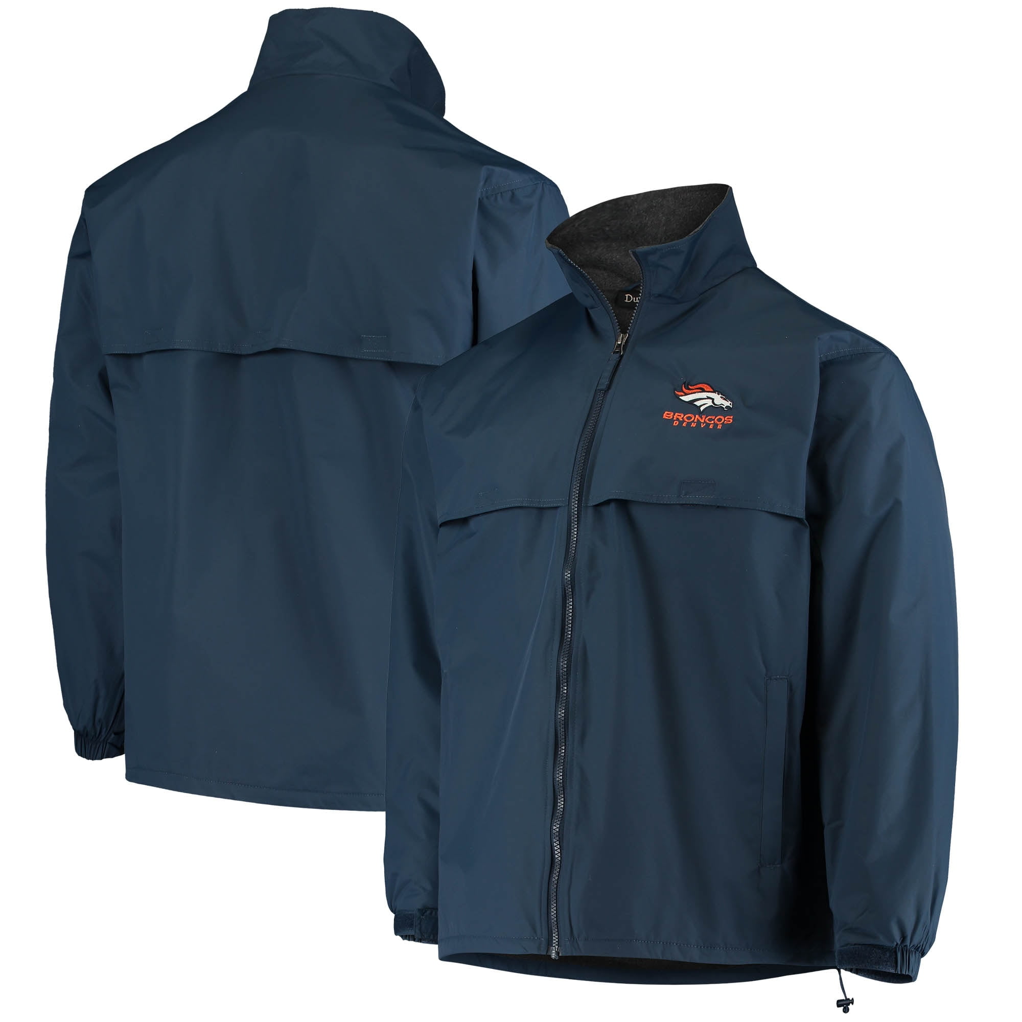 Men's Dunbrooke Navy Denver Broncos Triumph Fleece Full-Zip Jacket ...