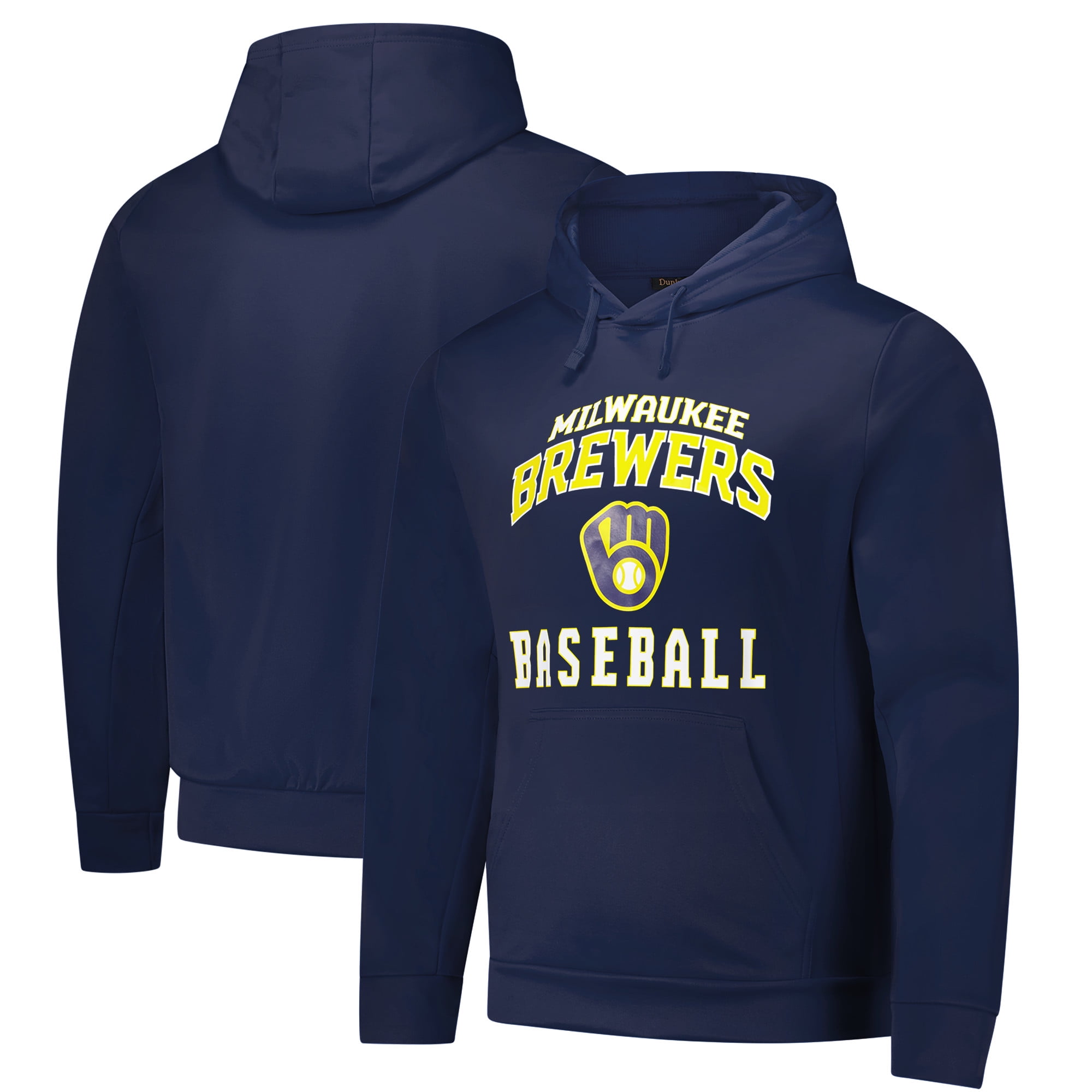 Men's Dunbrooke Navy Milwaukee Brewers Champion Pullover Hoodie ...