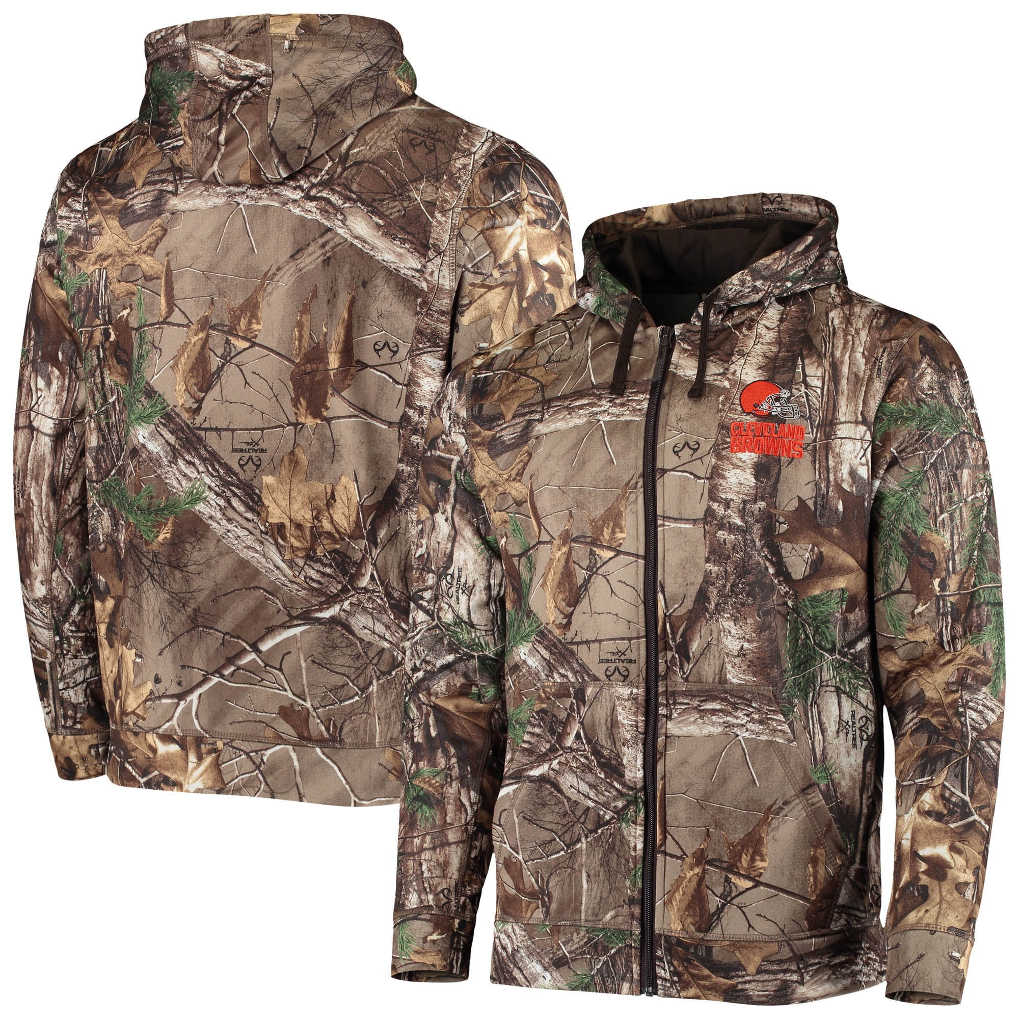 Men's Dunbrooke Realtree Camo Cleveland Browns Trophy Tech Fleece Full ...