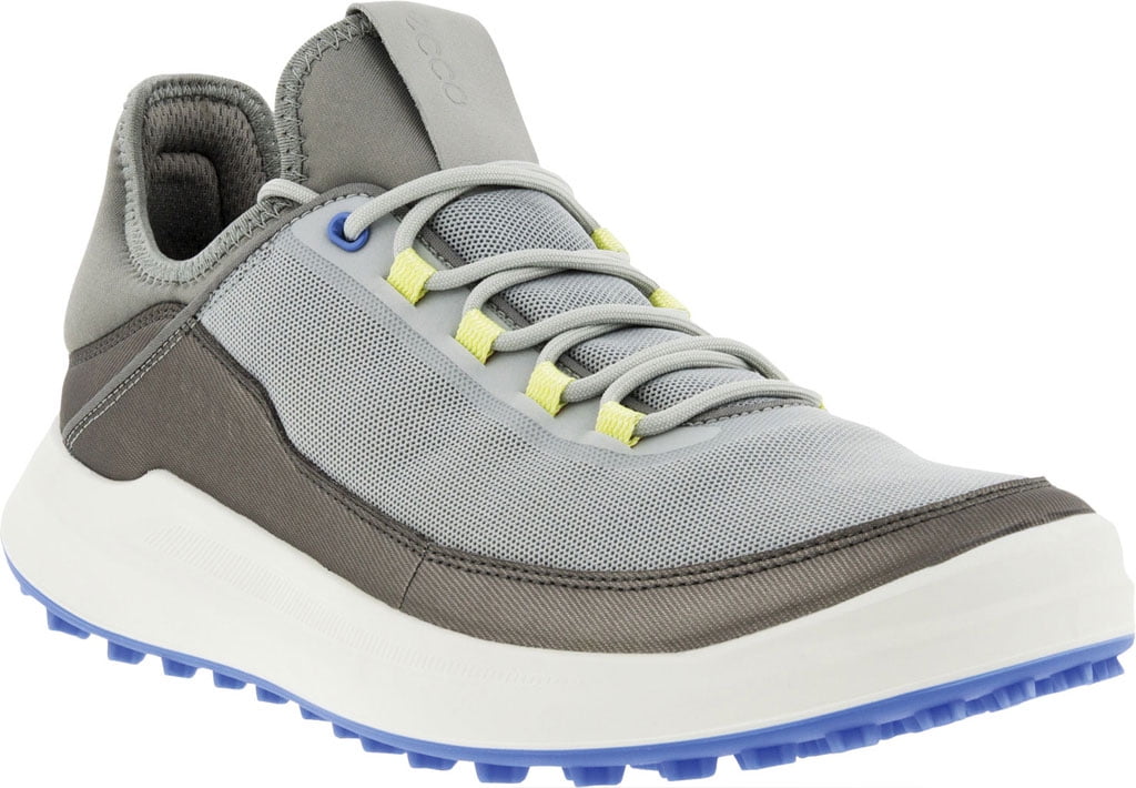 Men's ECCO Core Mesh Hybrid Golf Sneaker Concrete/Sunny Lime Textile ...