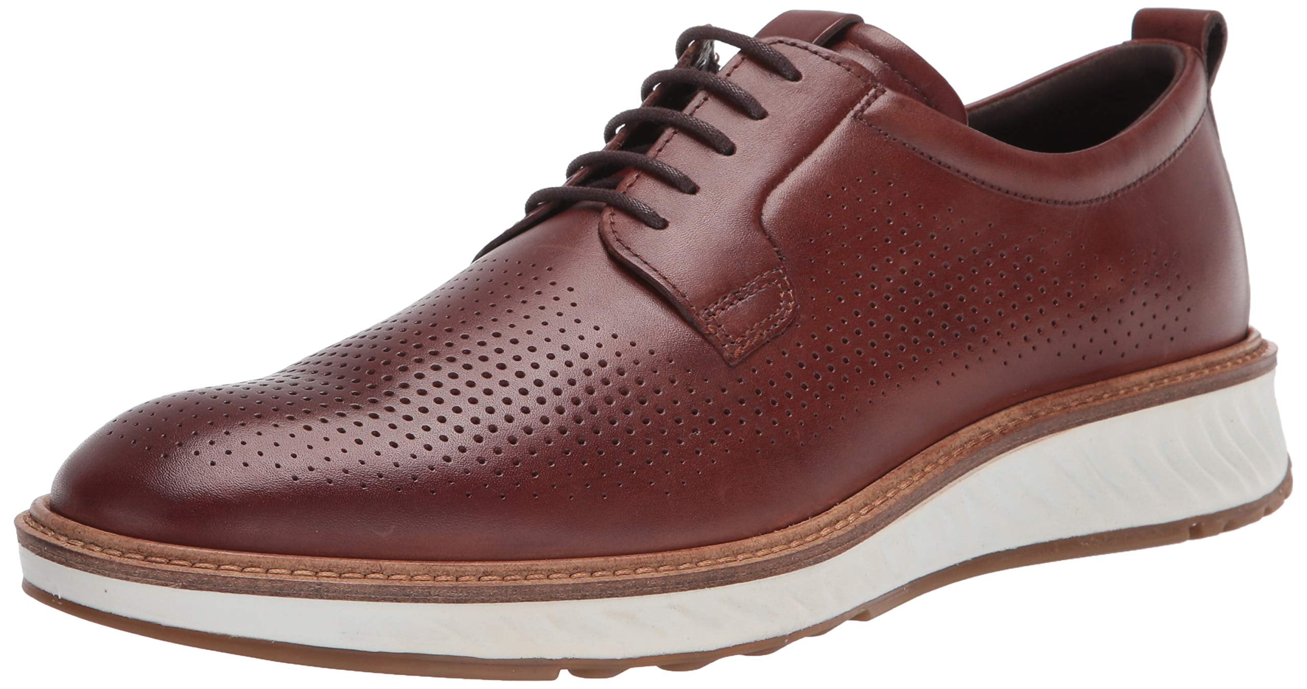 ECCO Men's ST.1 Hybrid Plain Toe 2.0 Oxford, Cognac Perforated, 9-9.5 ...