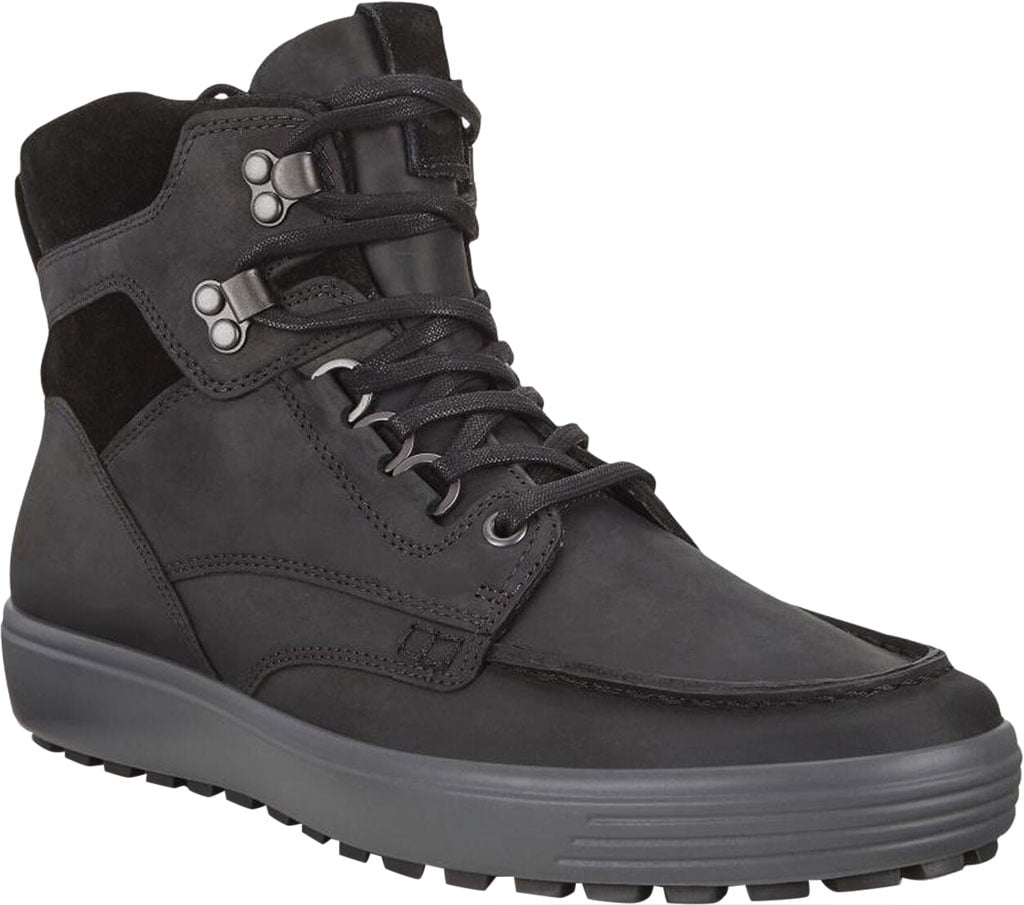 Men's ECCO Soft 7 Tred Moc Toe Ankle Boot Black/Black Cow Oil Nubuck 43 ...
