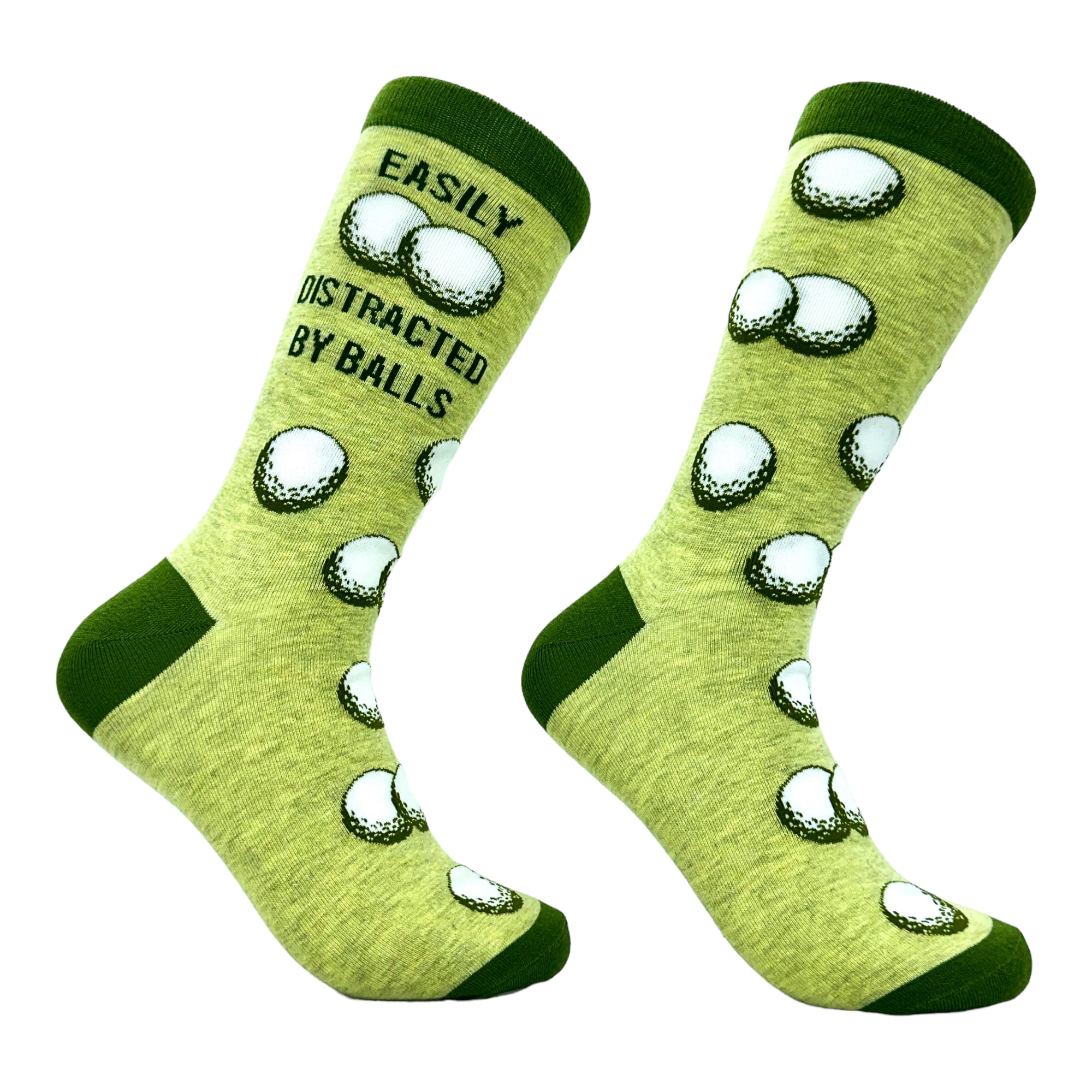 Men's Easily Distracted By Balls Socks Funny Golf Ball Putt Novelty ...