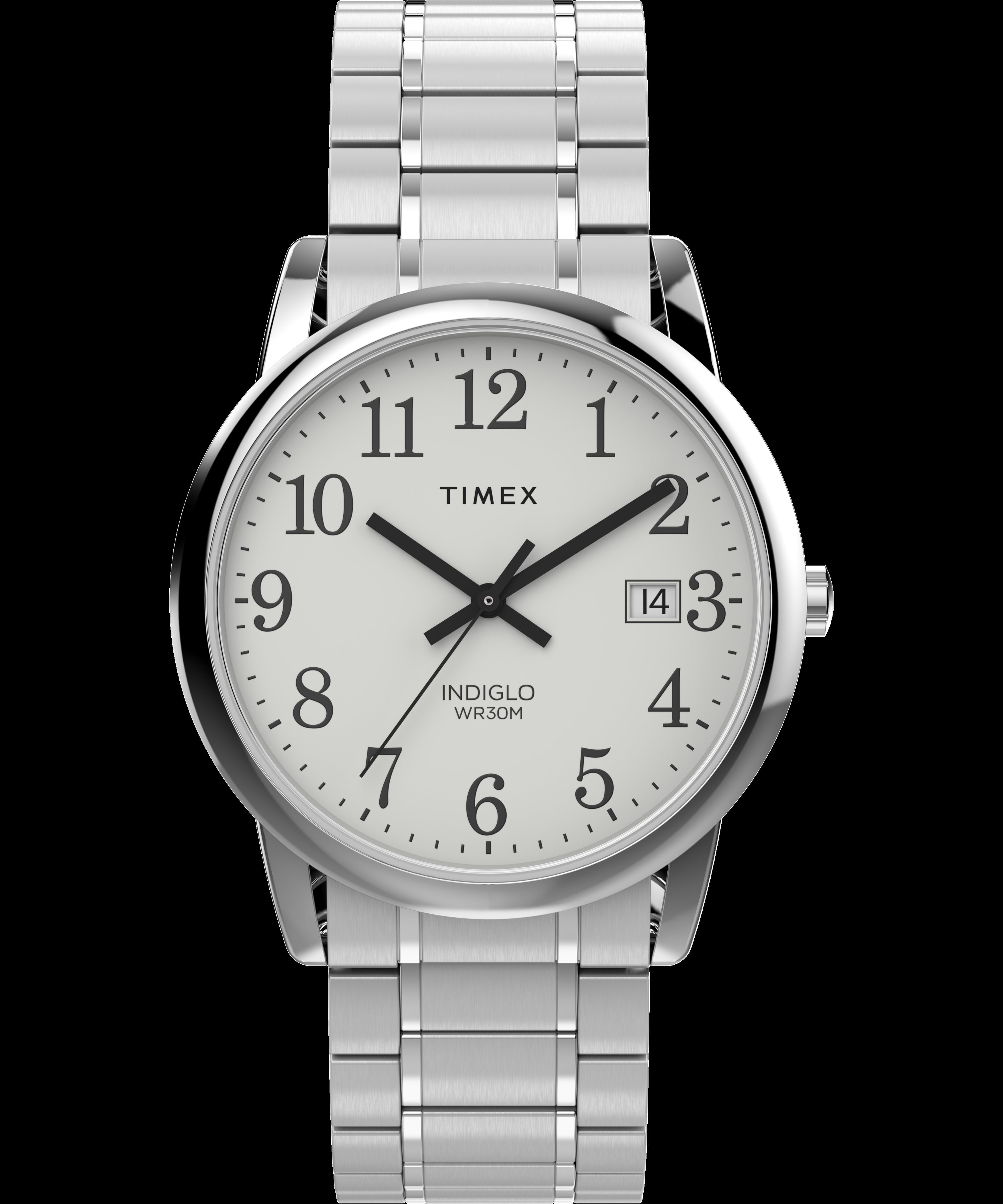 Men's Easy Reader Silver Case Silver Expansion Band - Walmart.com