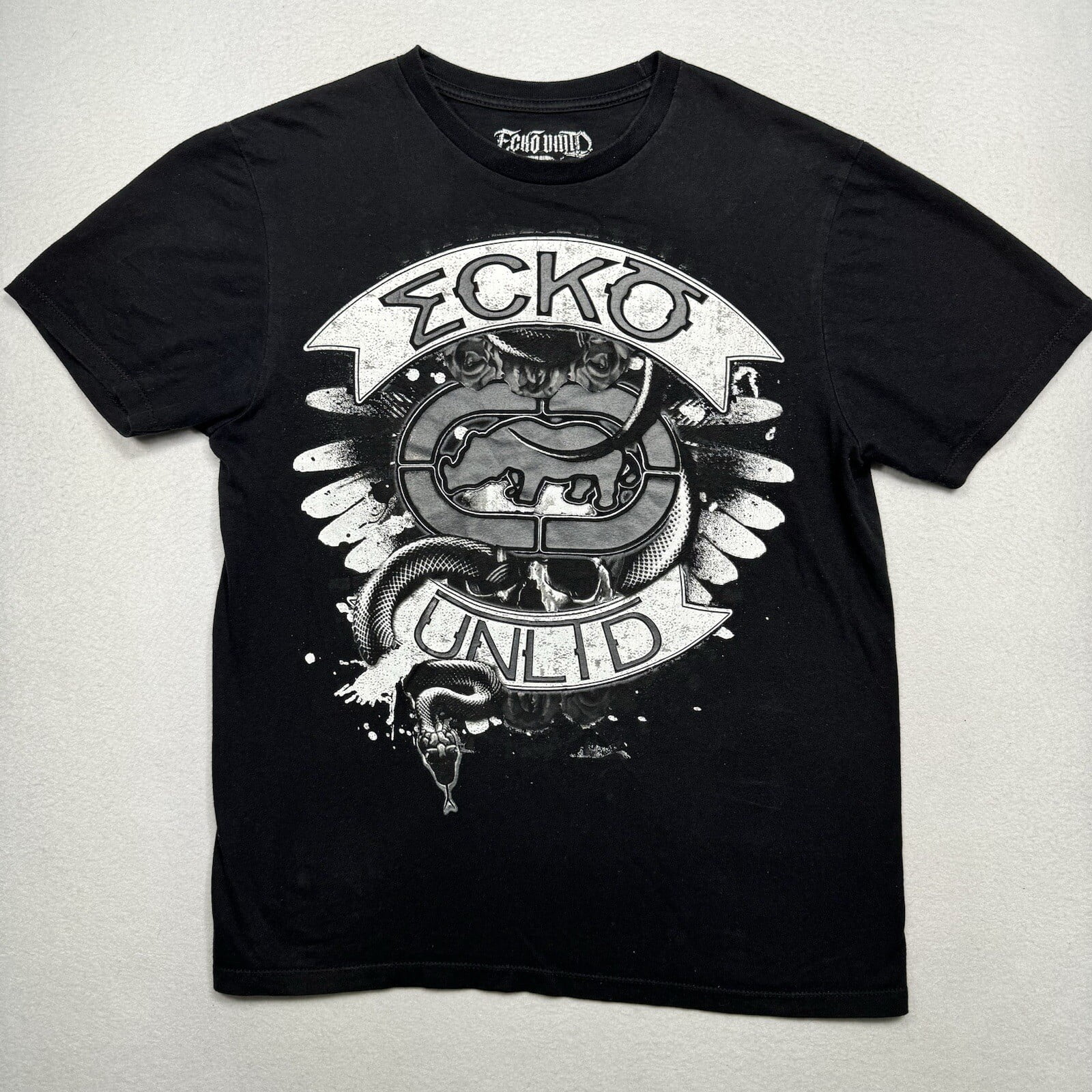 Men’s Ecko Unltd T-Shirt Big Graphic Mall Both Cyber Snake Tribal MMA ...