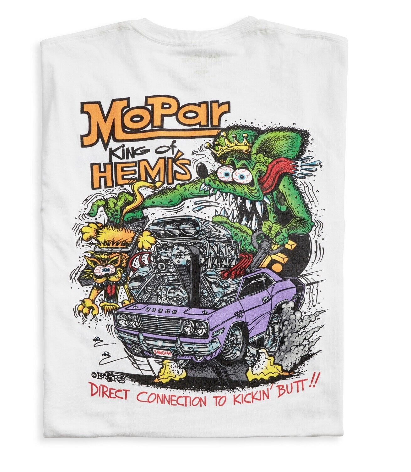 Men's Ed Big Daddy Roth Rat Fink Mopar King Hemi White Cotton T-Shirt M ...