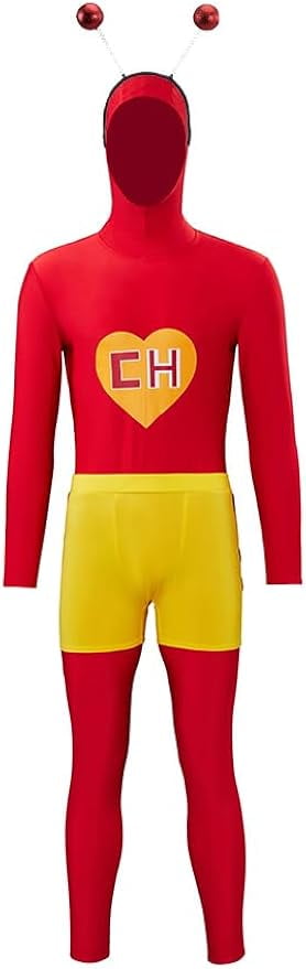 Men's El Chapulin Colorado Superhero Red Jumpsuit Outfit - Walmart.com