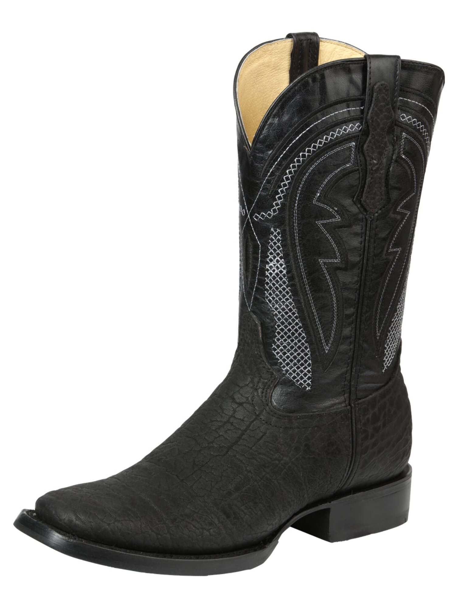 Men’s El General Western Boots - Imitation Bull Neck Black 45666 ...