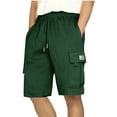 Men's Elastic Waist Cargo Shorts Casual Big and Tall Drawstring Classic ...