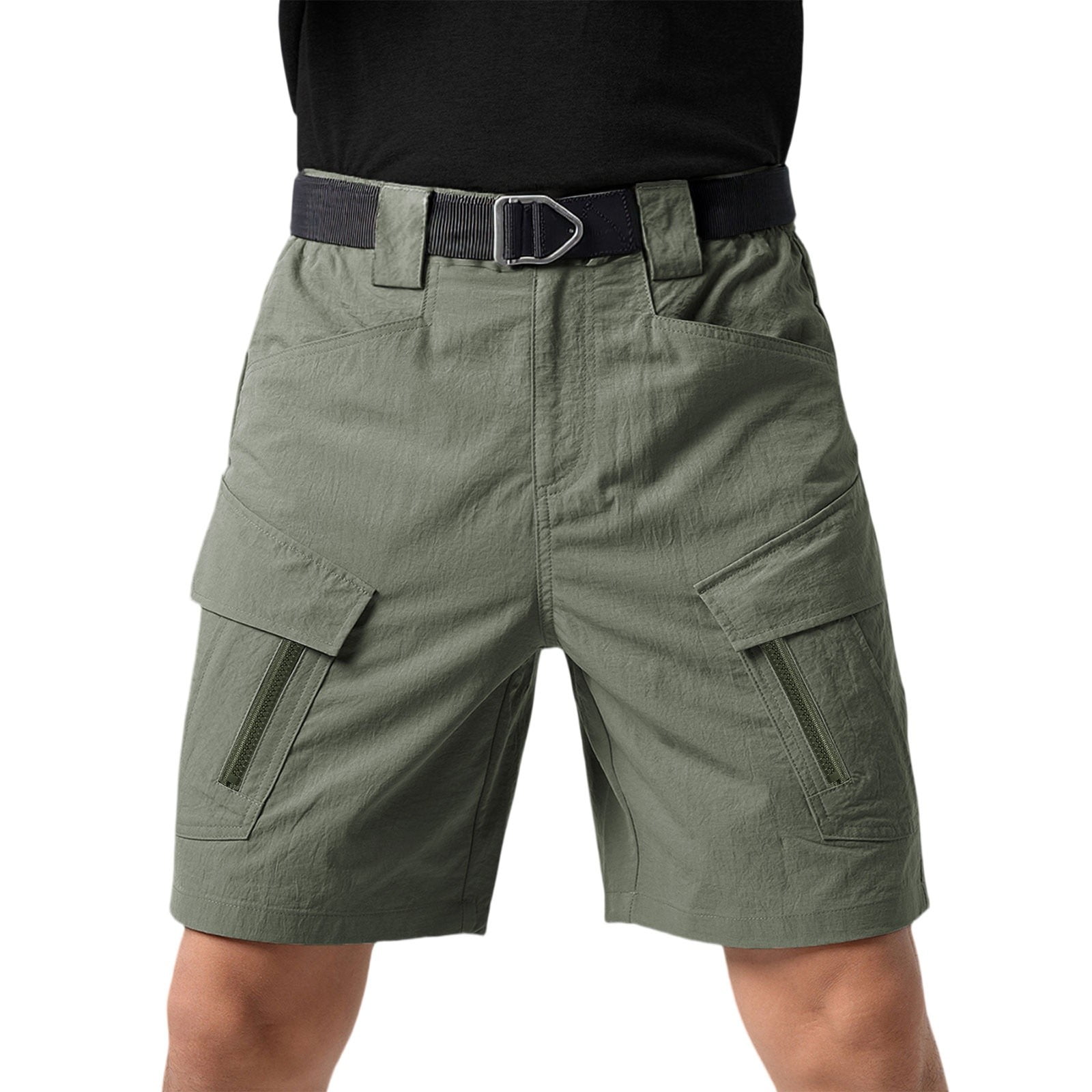 Men's Elastic Waist Military Training Shorts, Outdoor Tactical Cargo ...