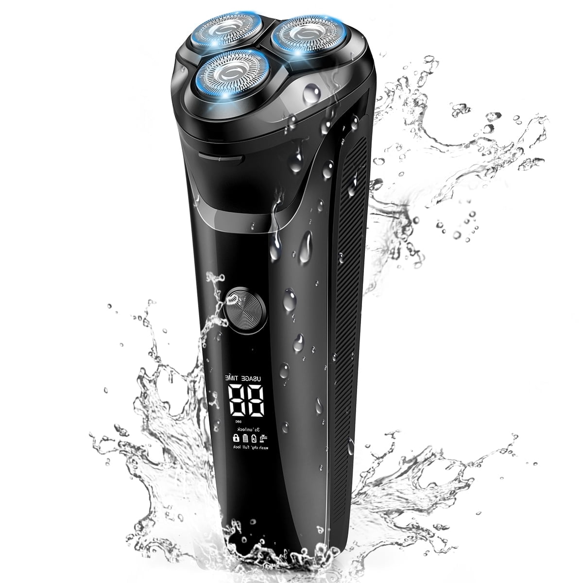 Men's 4D Electric Rotary Shaver, 2 in 1 Cordless Beard Trimmer, IPX7 ...