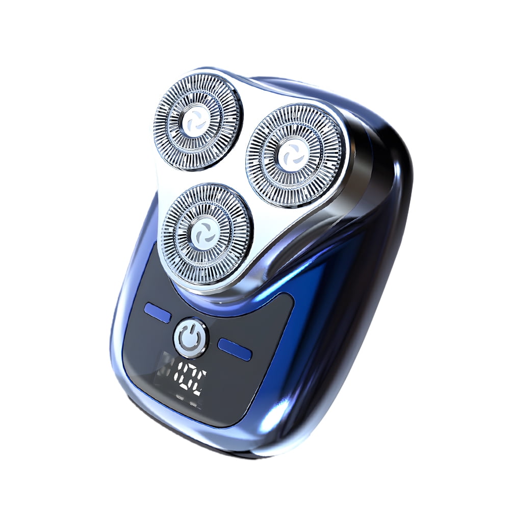 Men's Electric Razor Portable 3-blade Beard Trimmer with LED Power ...