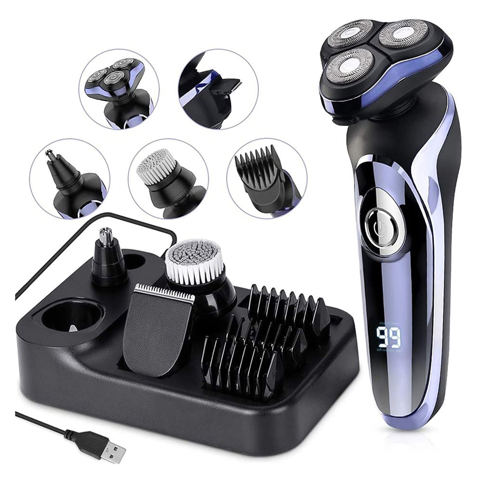 Men's Electric Rechargeable 3D Rotary Shaving Trimmer - Walmart.com