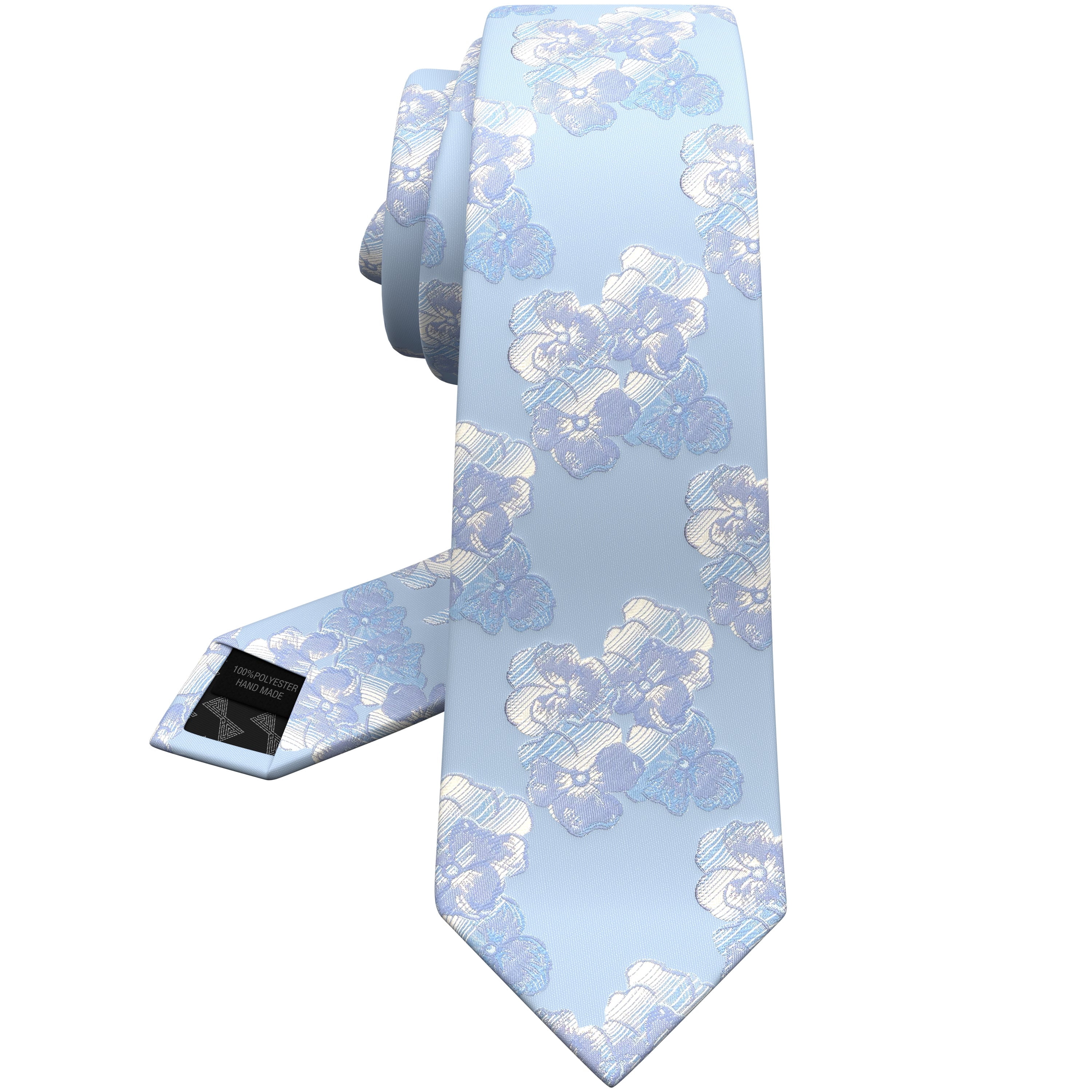 Men's Elegant Light Baby Blue Wedding Ties: Floral, Skinny & Cravat ...