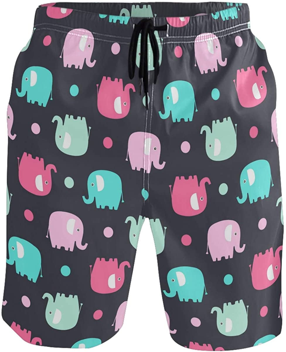 Men's Elephant Animal Swim Trunks Swimming Beach Surfing Board Shorts ...