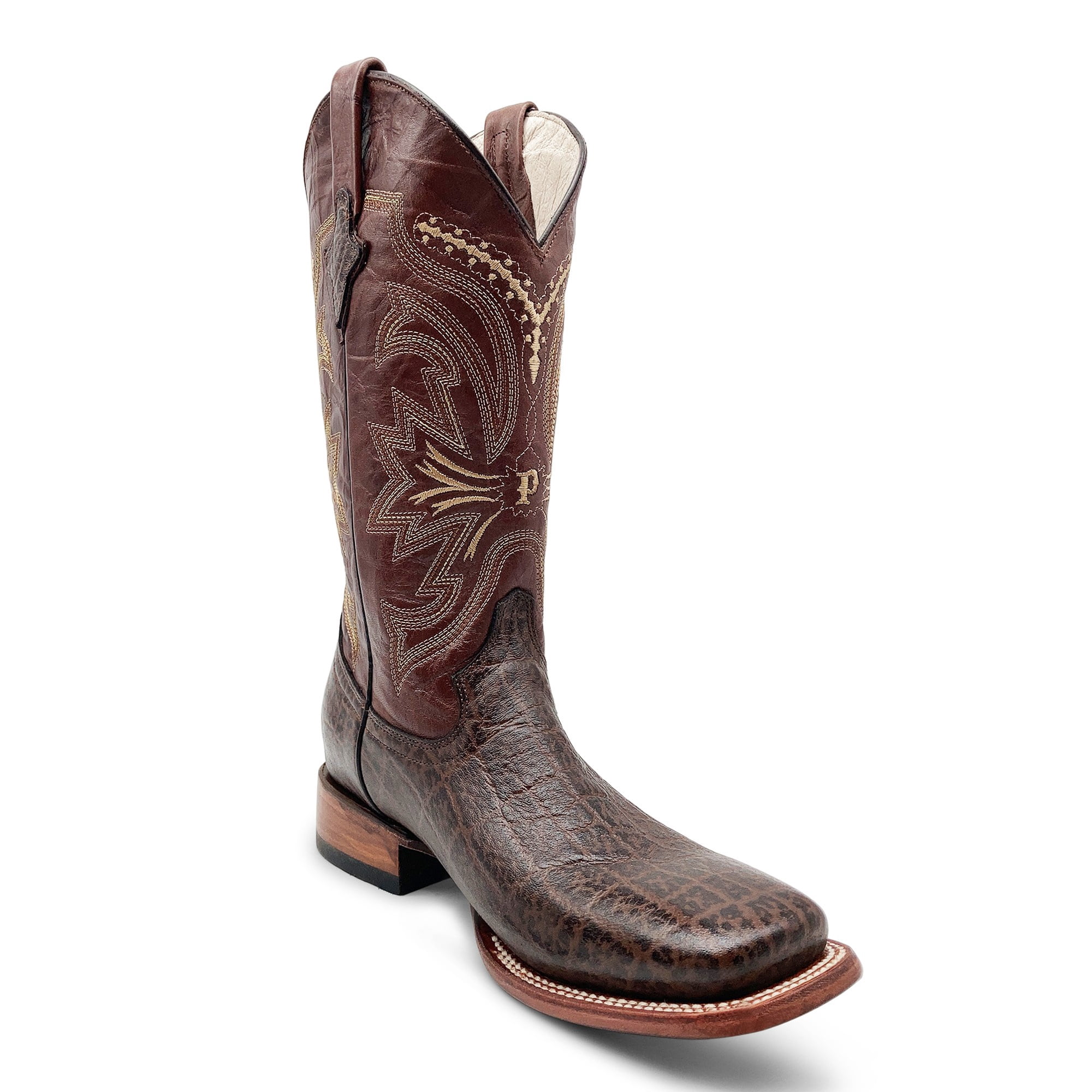 Men’s Elephant Print Western Cowboy Boots Square Toe - Walmart.com