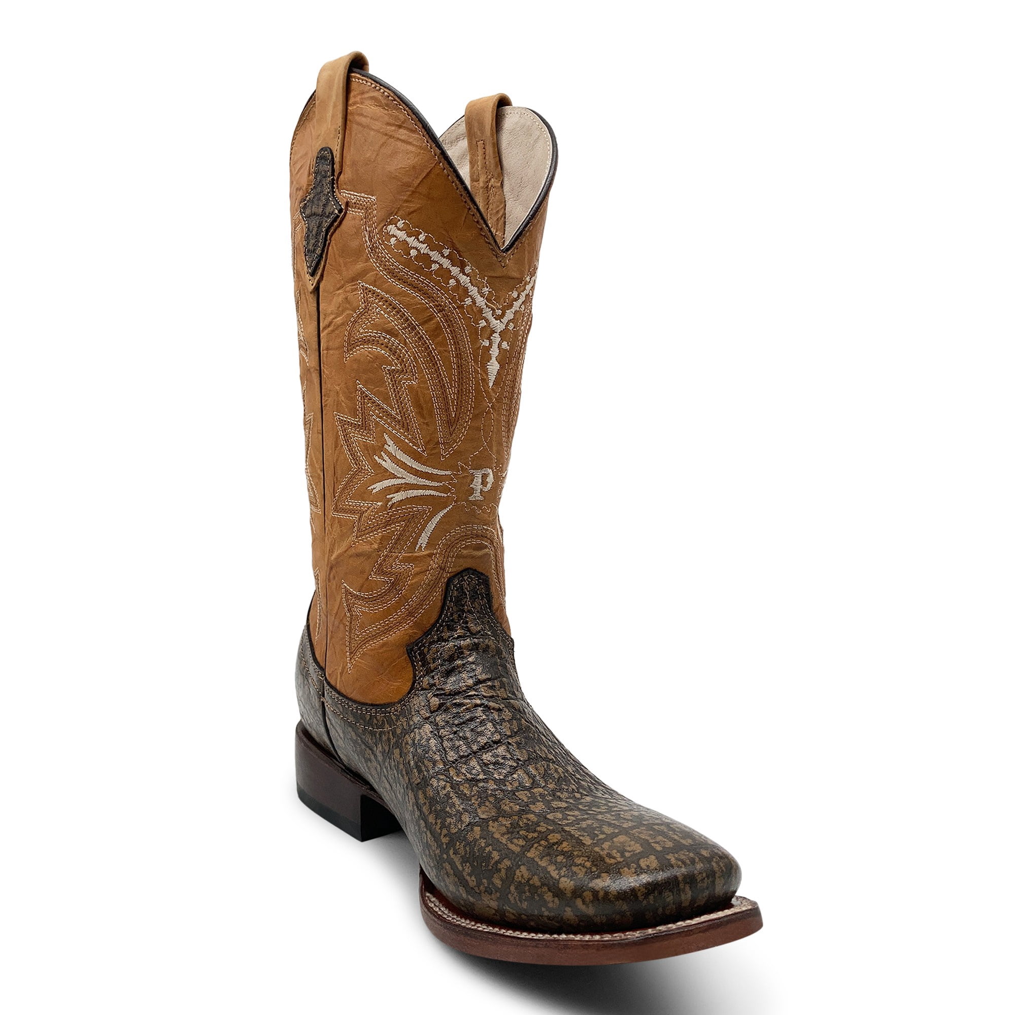 Men’s Elephant Print Western Cowboy Boots Square Toe - Walmart.com