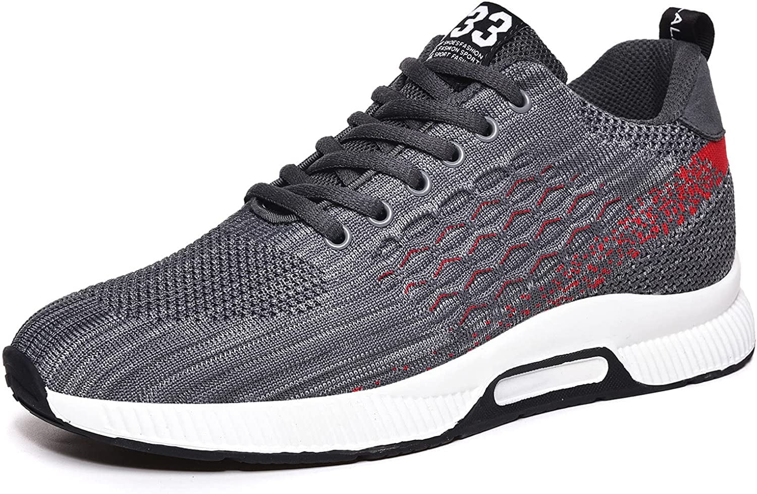 Men's Elevator Sneakers 2.36 Inch Invisible Height Increasing Lace up ...