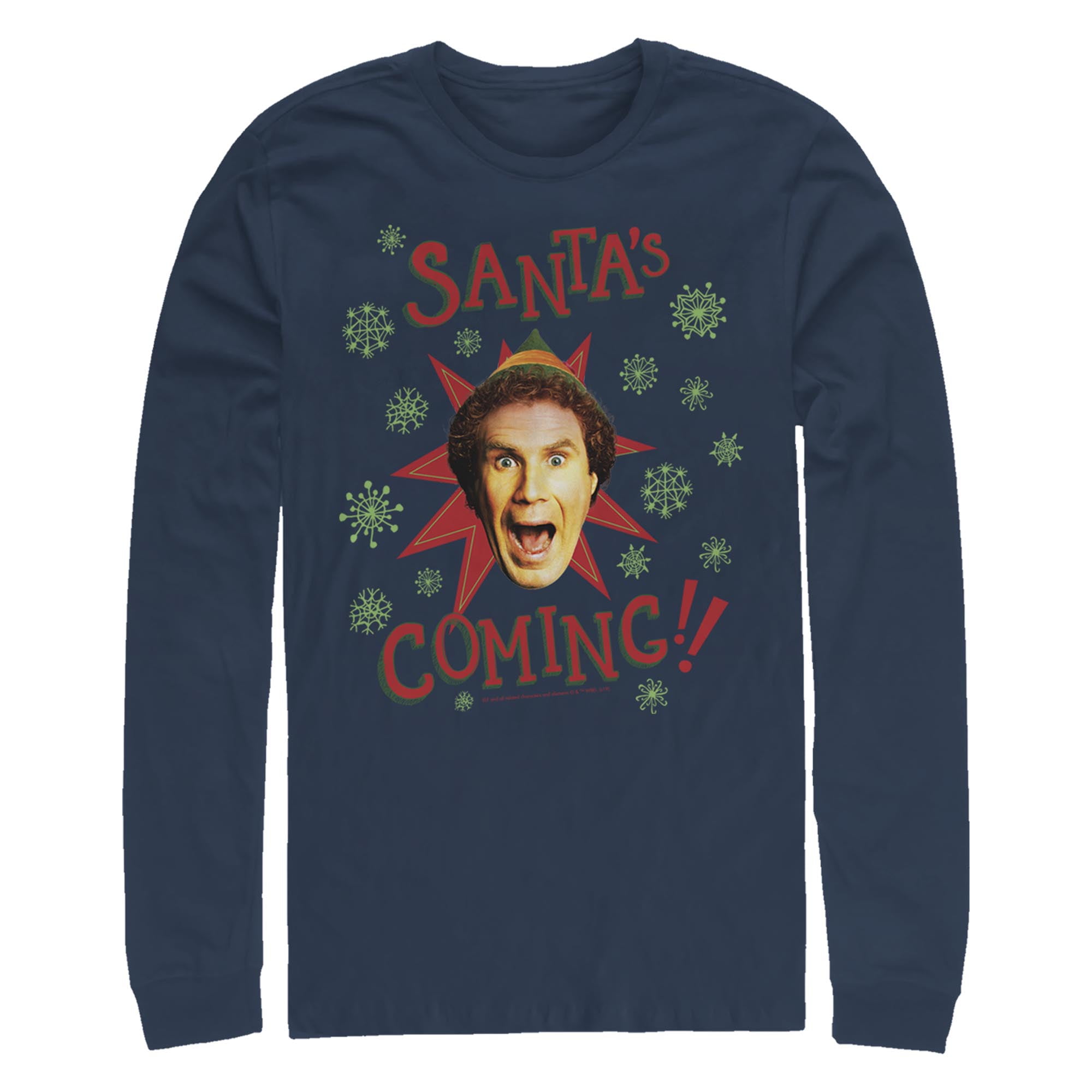 Men's Elf Buddy Santa's Coming Long Sleeve Shirt - Walmart.com