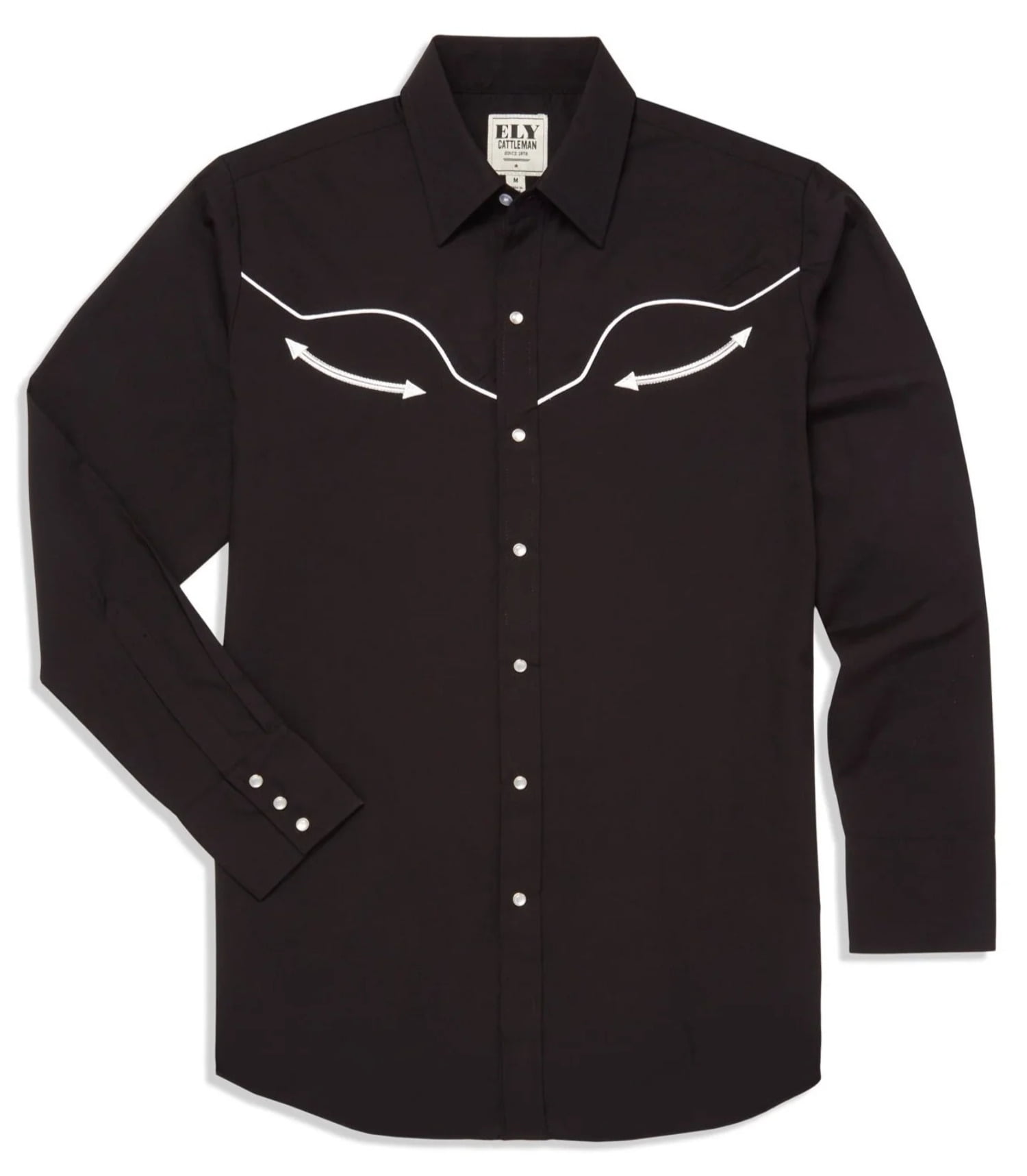 Men's Ely Cattleman Long Sleeve Retro Solid With Piping - Walmart.com