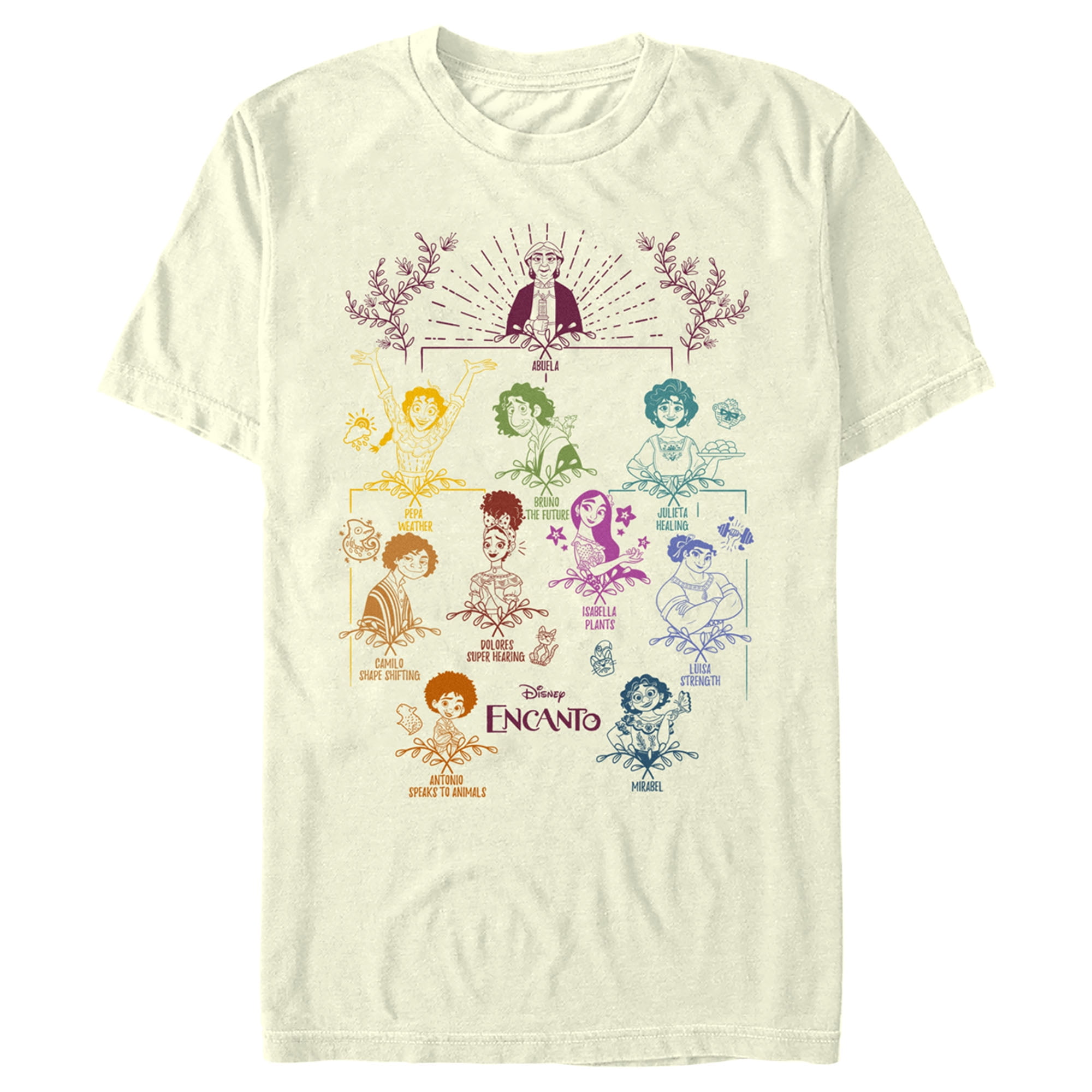 Men's Encanto Madrigal Family Tree Graphic Tee Beige Large - Walmart.com