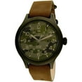 Men's Expedition Scout 43 Green Camo Dial Watch, Brown Leather Strap ...