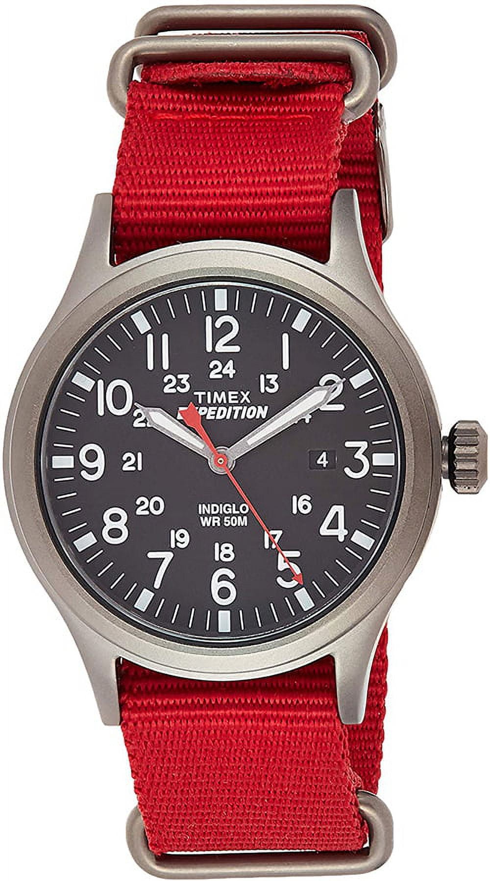 Men's Expedition Scout Watch, Red Nylon Slip-Thru Strap - Walmart.com