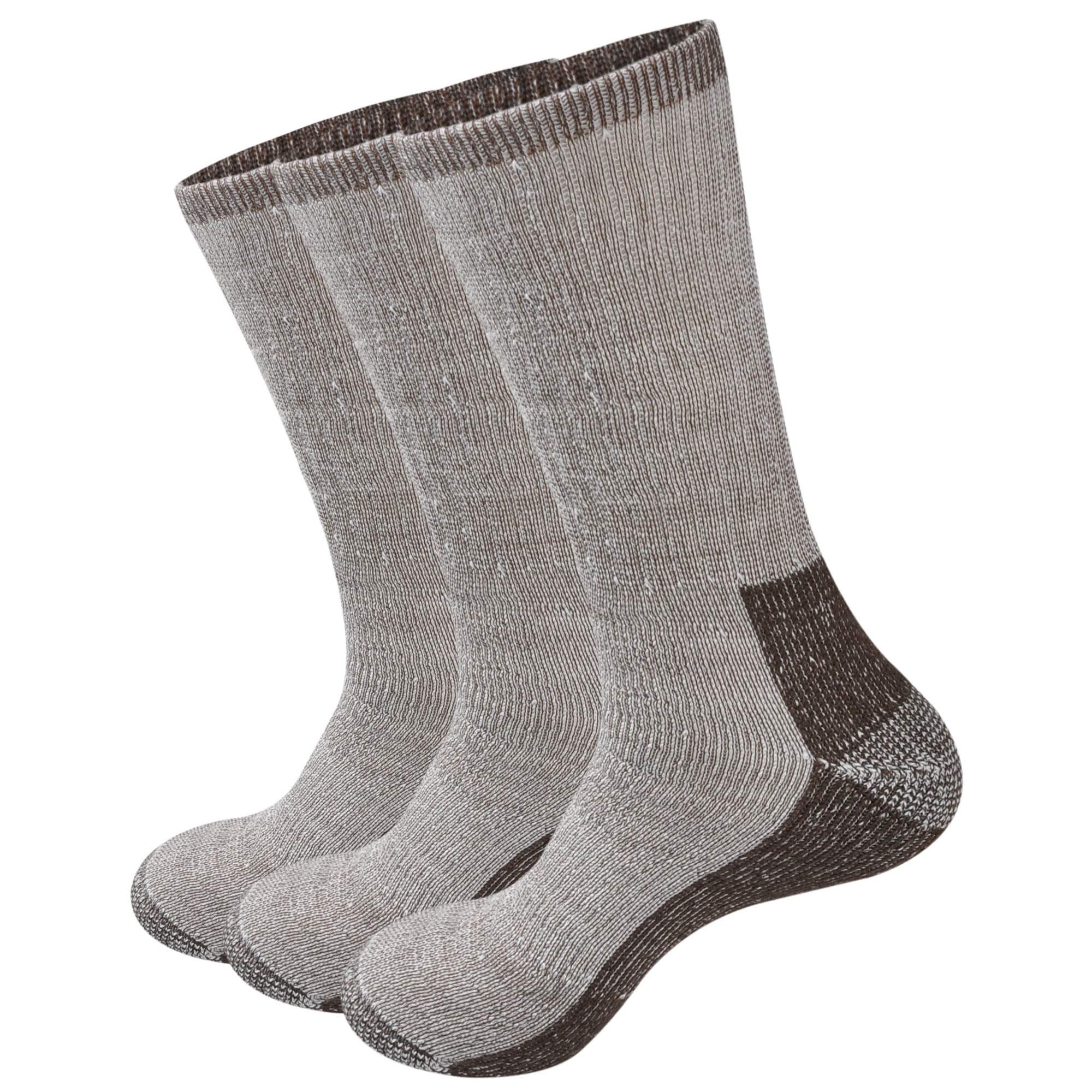Men's Extra Heavy Cushion Wool Blend Outdoor Hiking Ski Crew Socks with ...
