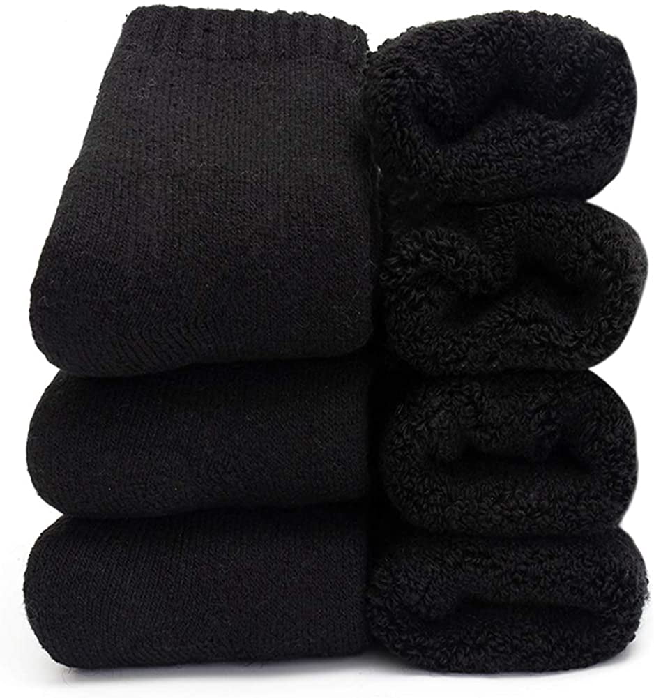 Yoicy Men's Extra Heavy Wool Boot Socks, Warm, Soft, Casual, 3 Pairs ...