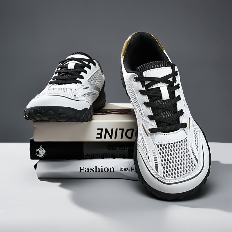 Men's Extra Wide Toe Box Hiking Sneakers, Breathable Non-Slip Running ...