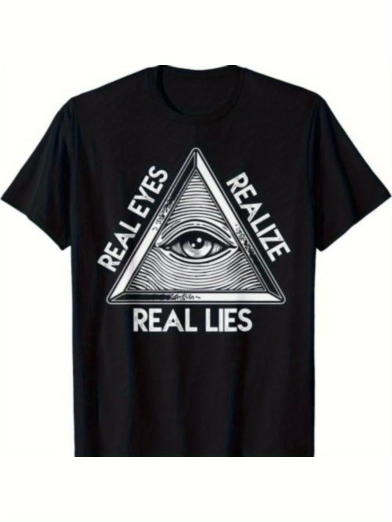 Men's Eye-Opening 'See The Eye, Realize Real Lies' Graphic T-Shirt ...