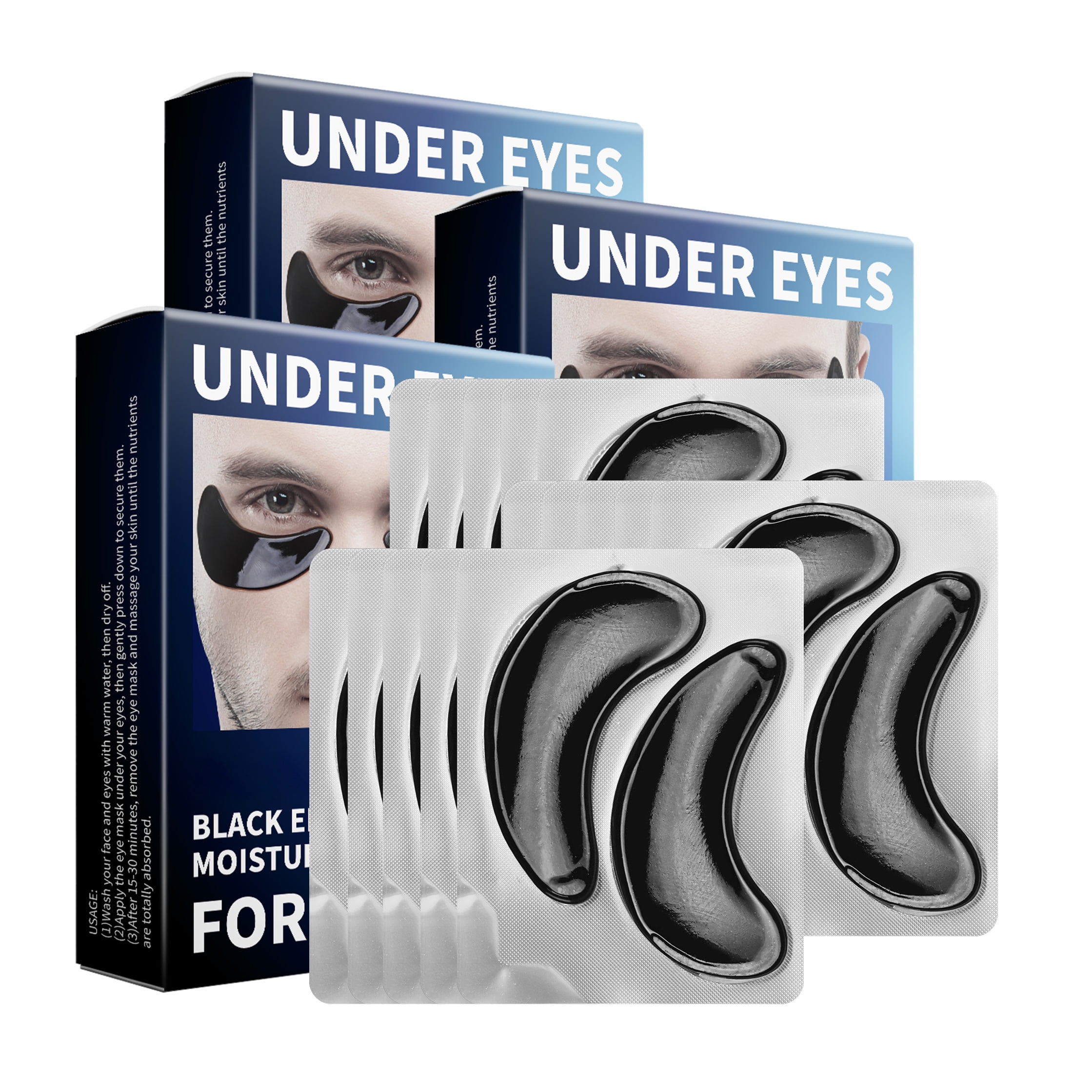 Men's Under Eye Patches, Collagen Gel Under Eye Mask for Dark Circles ...