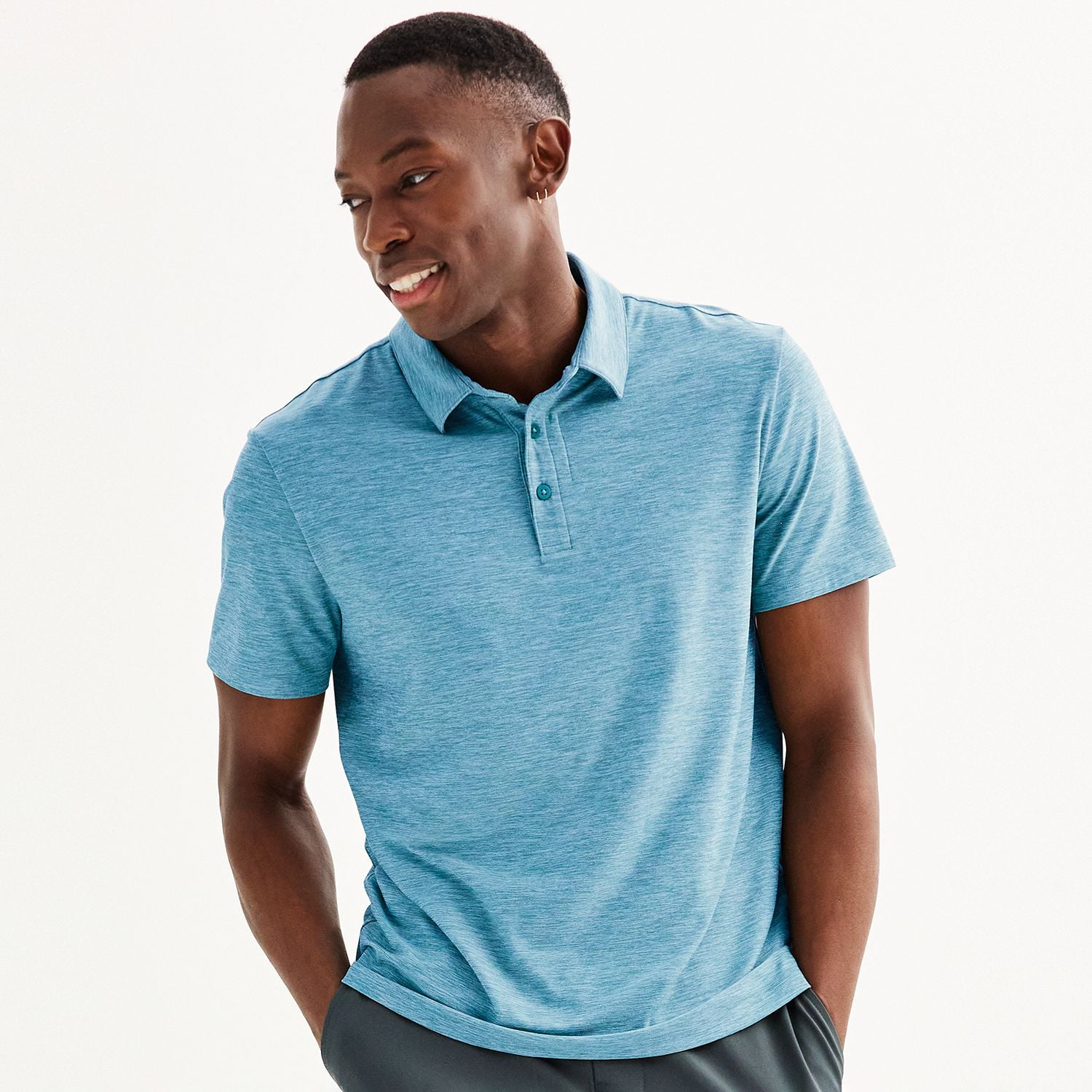 Men's FLX Luxury Soft Wander Polo Color: Light Blue Size: M - Walmart.com