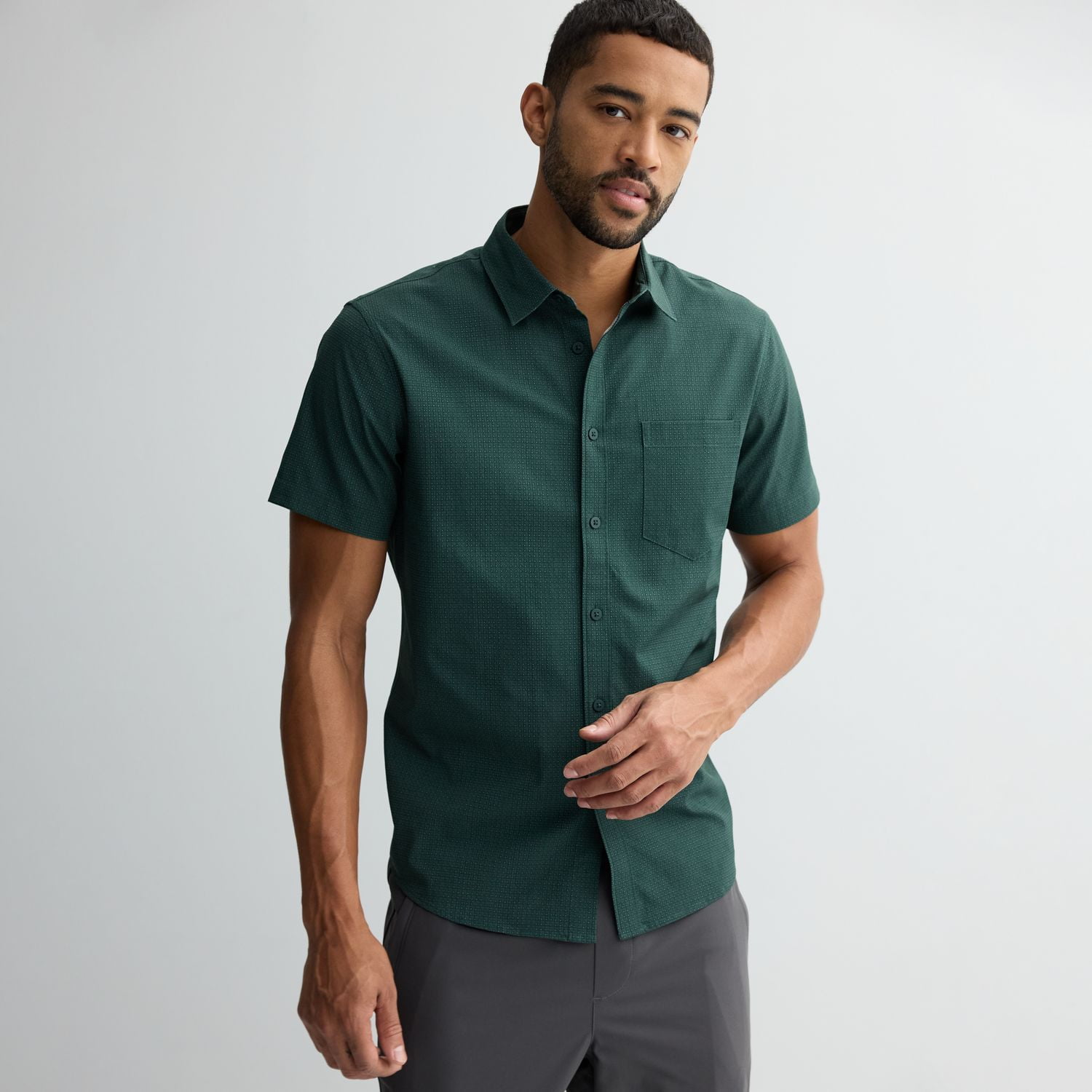 Men's FLX Slim Performance Untucked-Fit Button Down Shirt Color ...