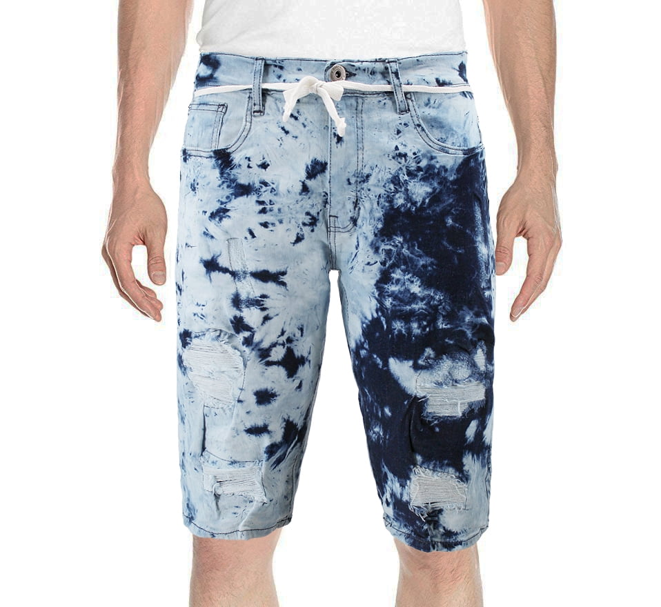 Men's Faded Wash Distressed Fringe Skinny Slim Fit Jean Stretch Denim ...