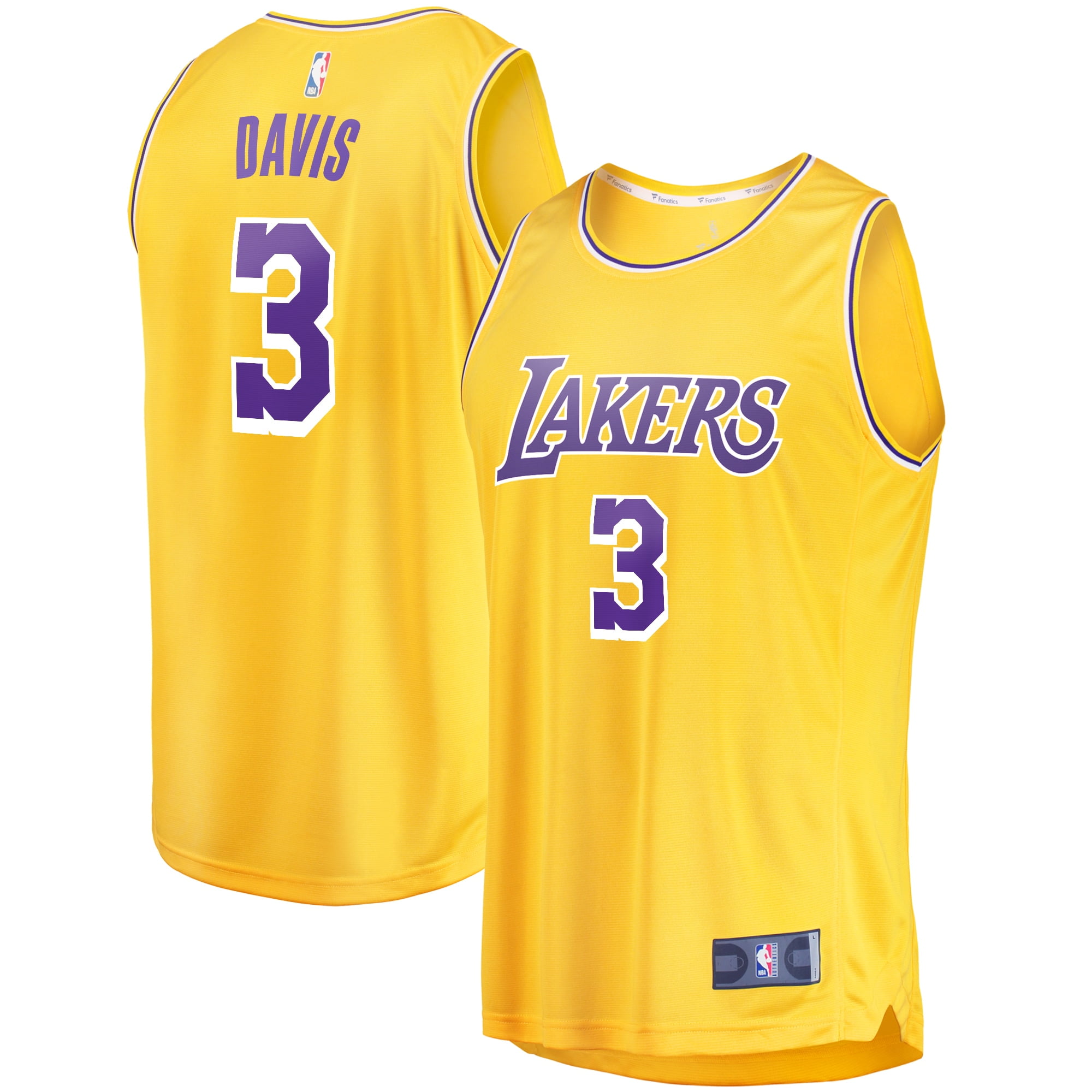 Men's Fanatics Anthony Davis Gold Los Angeles Lakers Fast Break Replica ...