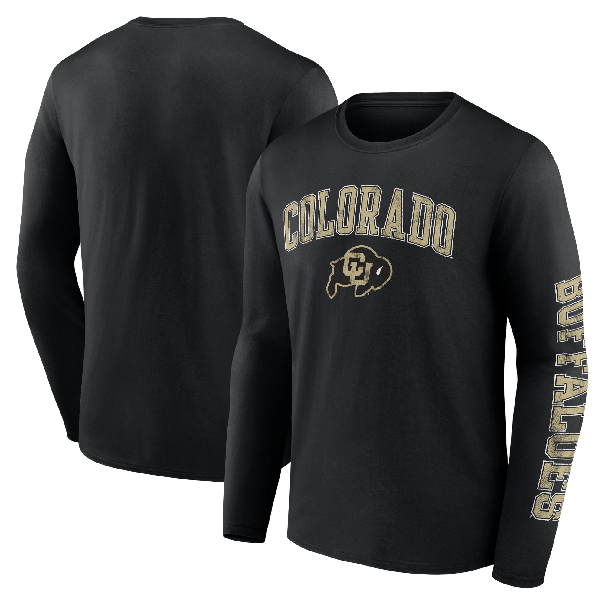 Men's Fanatics Black Colorado Buffaloes Distressed Arch Over Logo Long ...