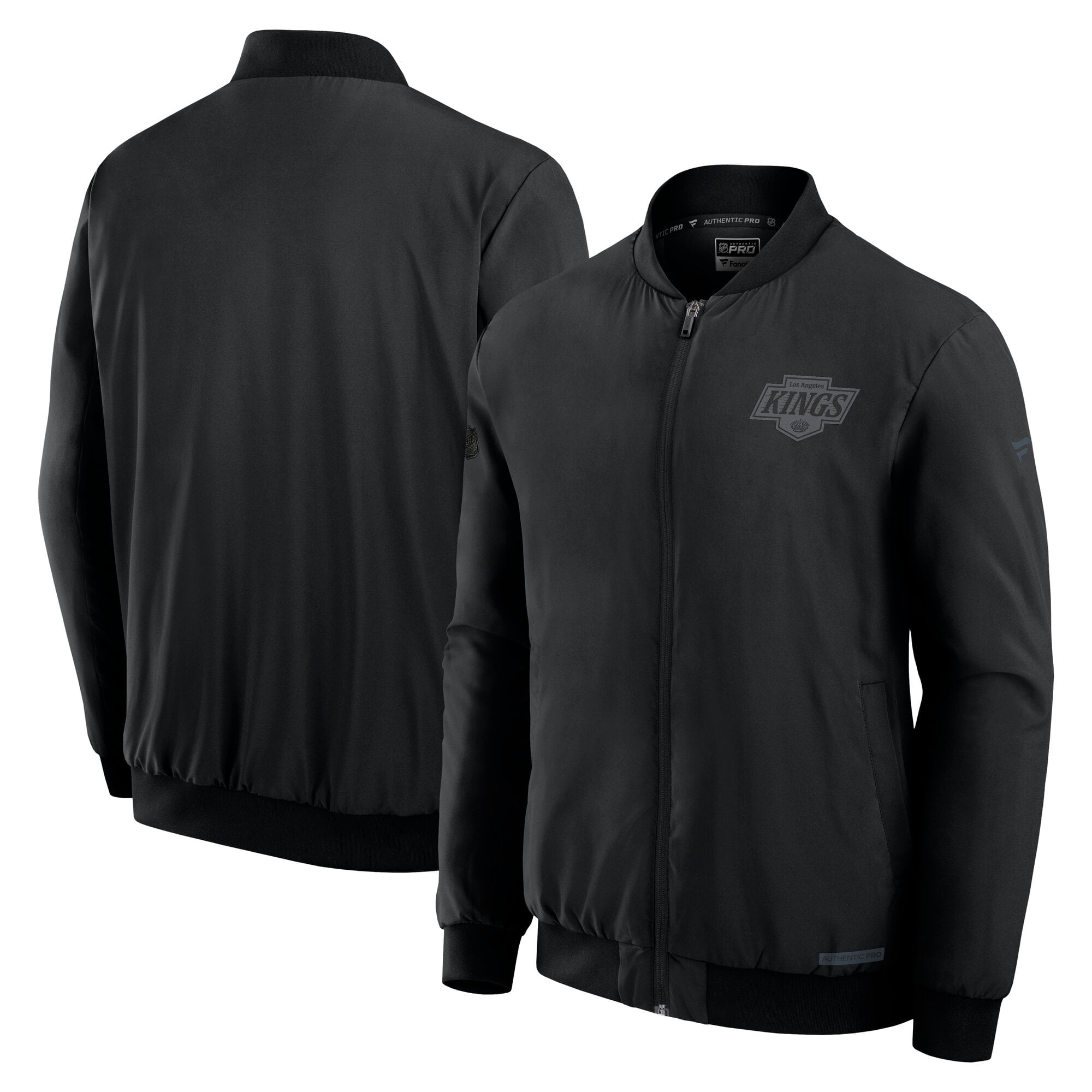 Men's Fanatics Black Los Angeles Kings Pro Road Full-Zip Bomber Jacket ...