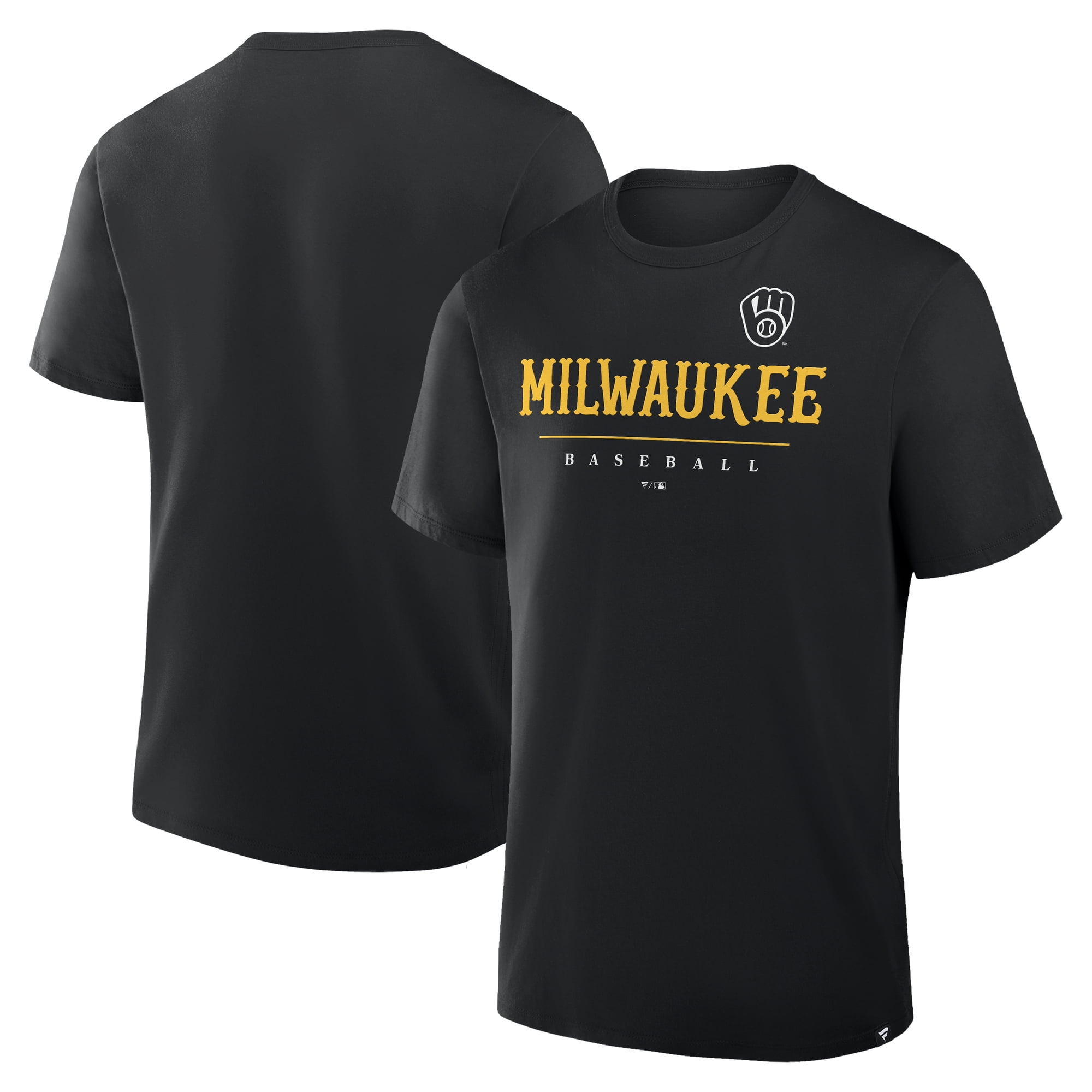 Men's Fanatics Black Milwaukee Brewers Color Pop Legacy Clubhouse T ...