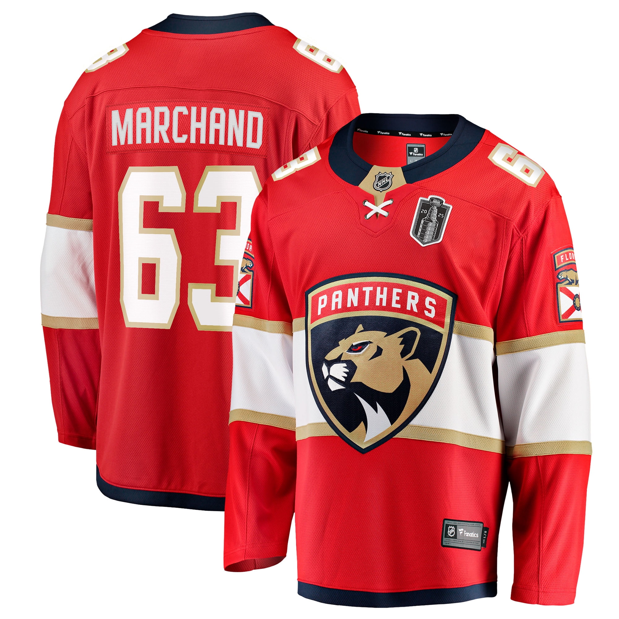Men's Fanatics Brad Marchand Red Florida Panthers 2025 Stanley Cup ...