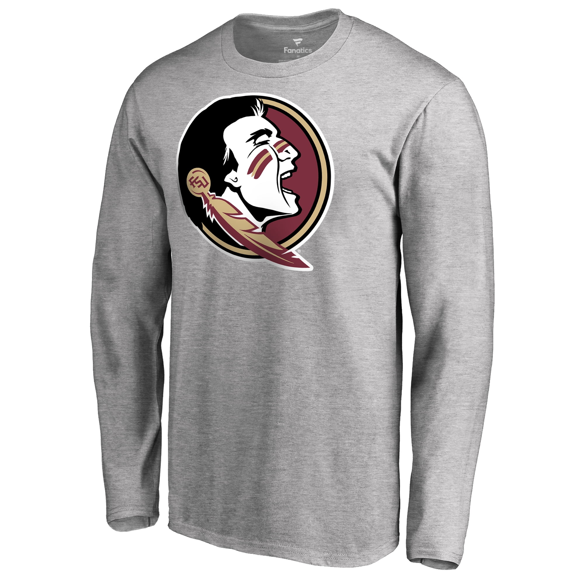 Men's Ash Florida State Seminoles Primary Logo Long Sleeve T-Shirt ...