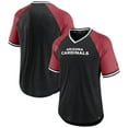 Men's Fanatics Black/Cardinal Arizona Cardinals Second Wind Raglan V ...