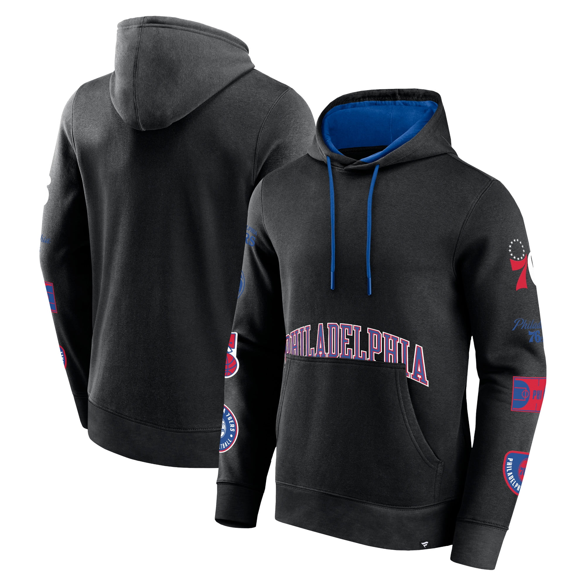 Men's Fanatics Black Philadelphia 76ers Home Court Pullover Hoodie ...