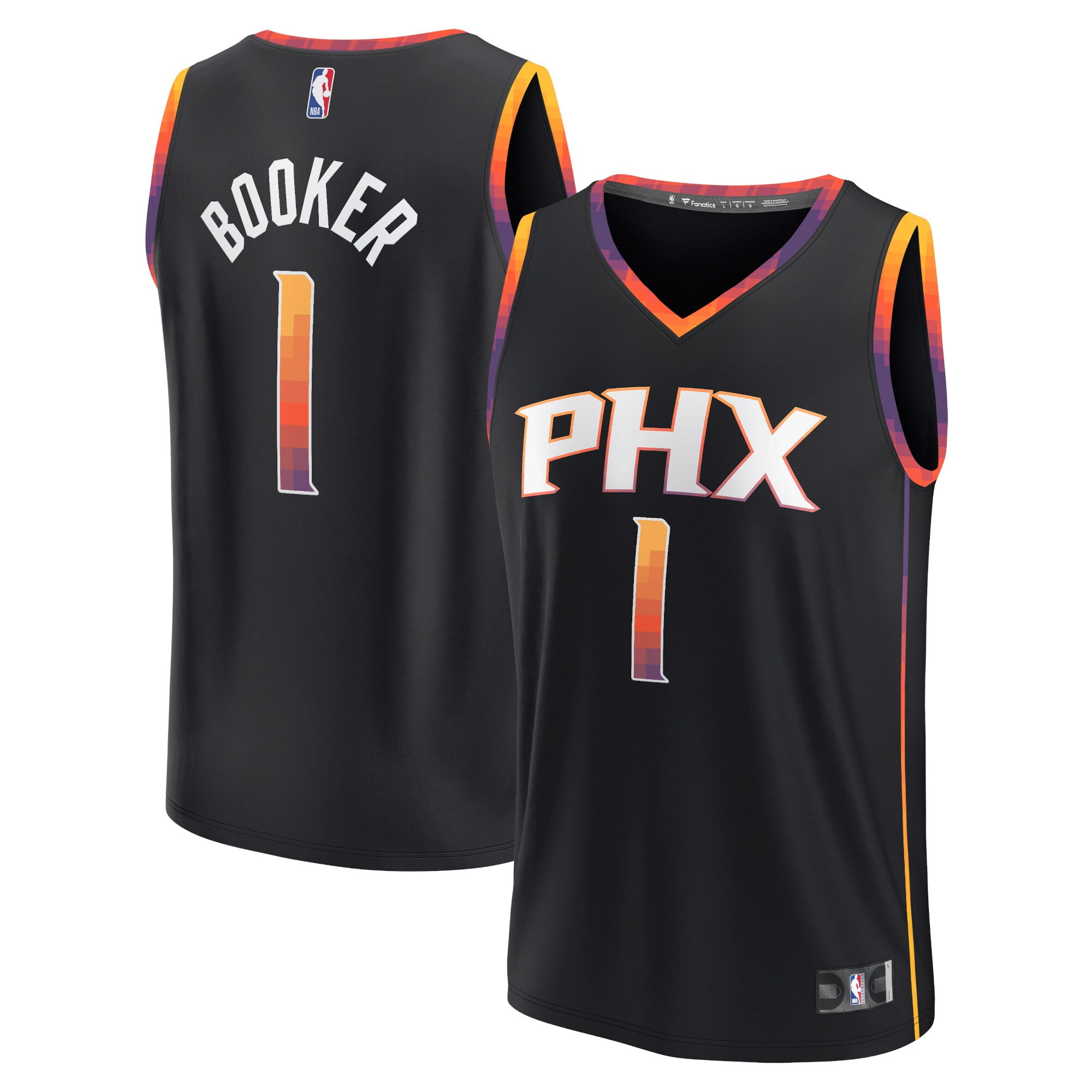 Men's Fanatics Branded Devin Booker Black Phoenix Suns Fast Break ...