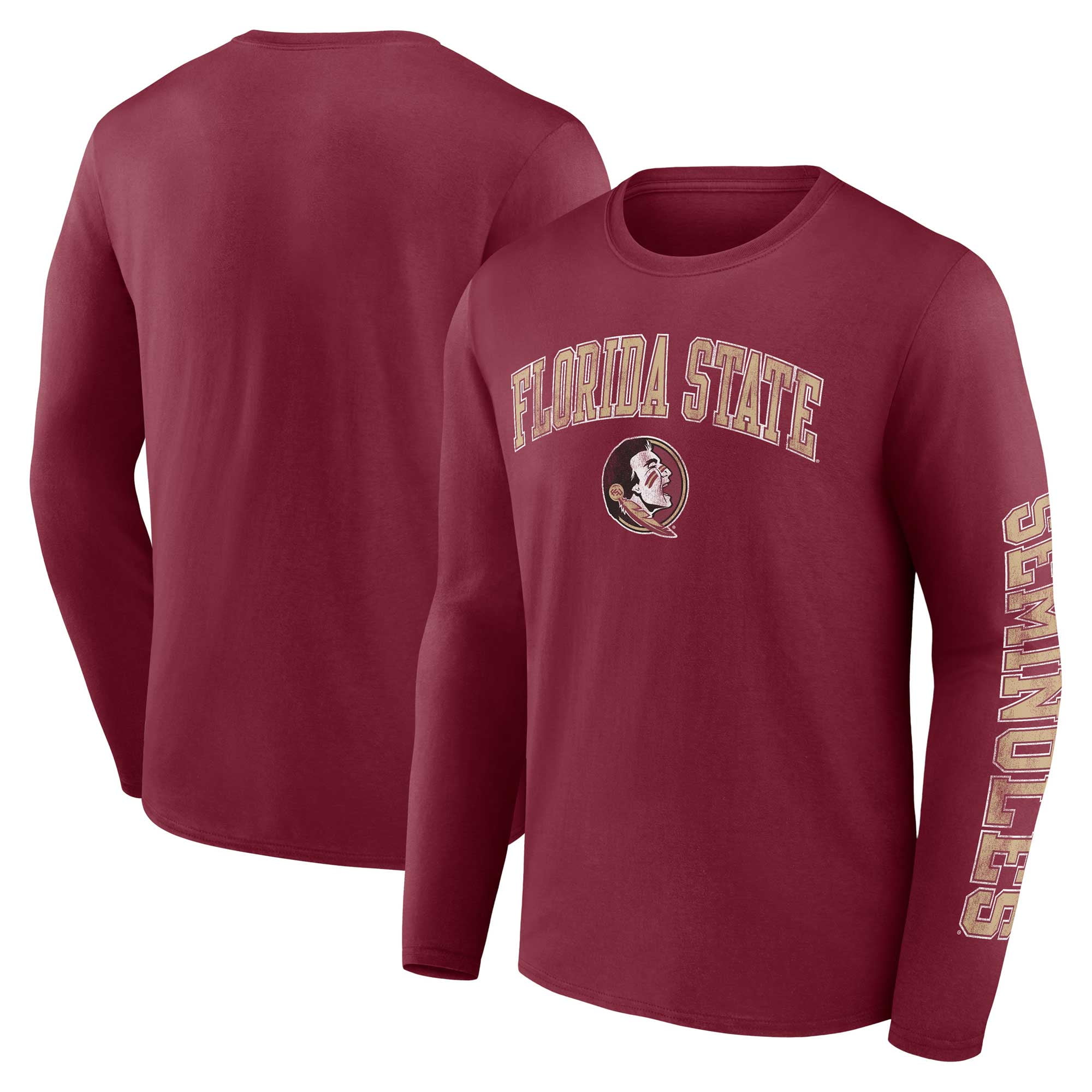Men's Fanatics Garnet Florida State Seminoles Distressed Arch Over Logo ...