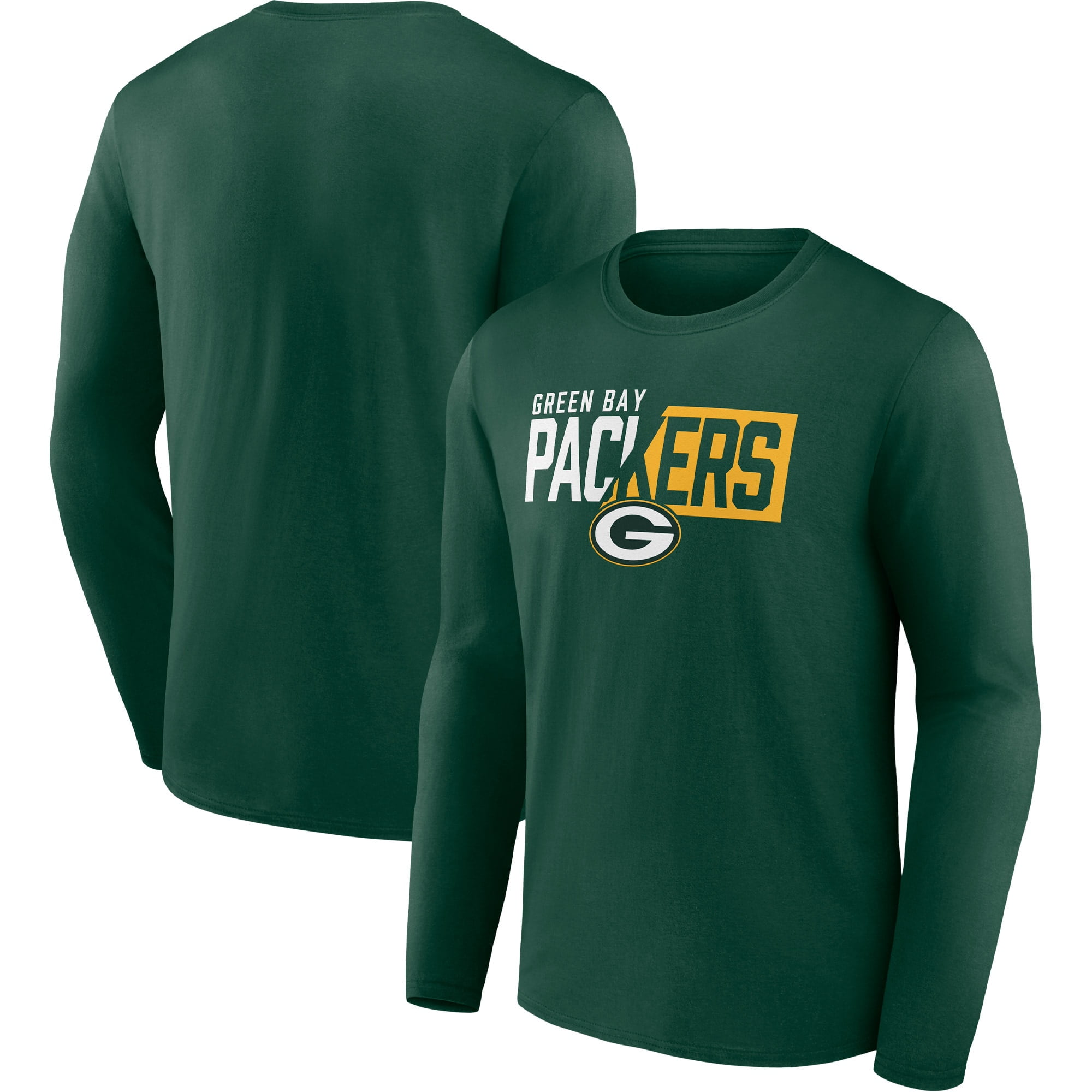 Men's Fanatics Branded Green Green Bay Packers One Two Long Sleeve T ...