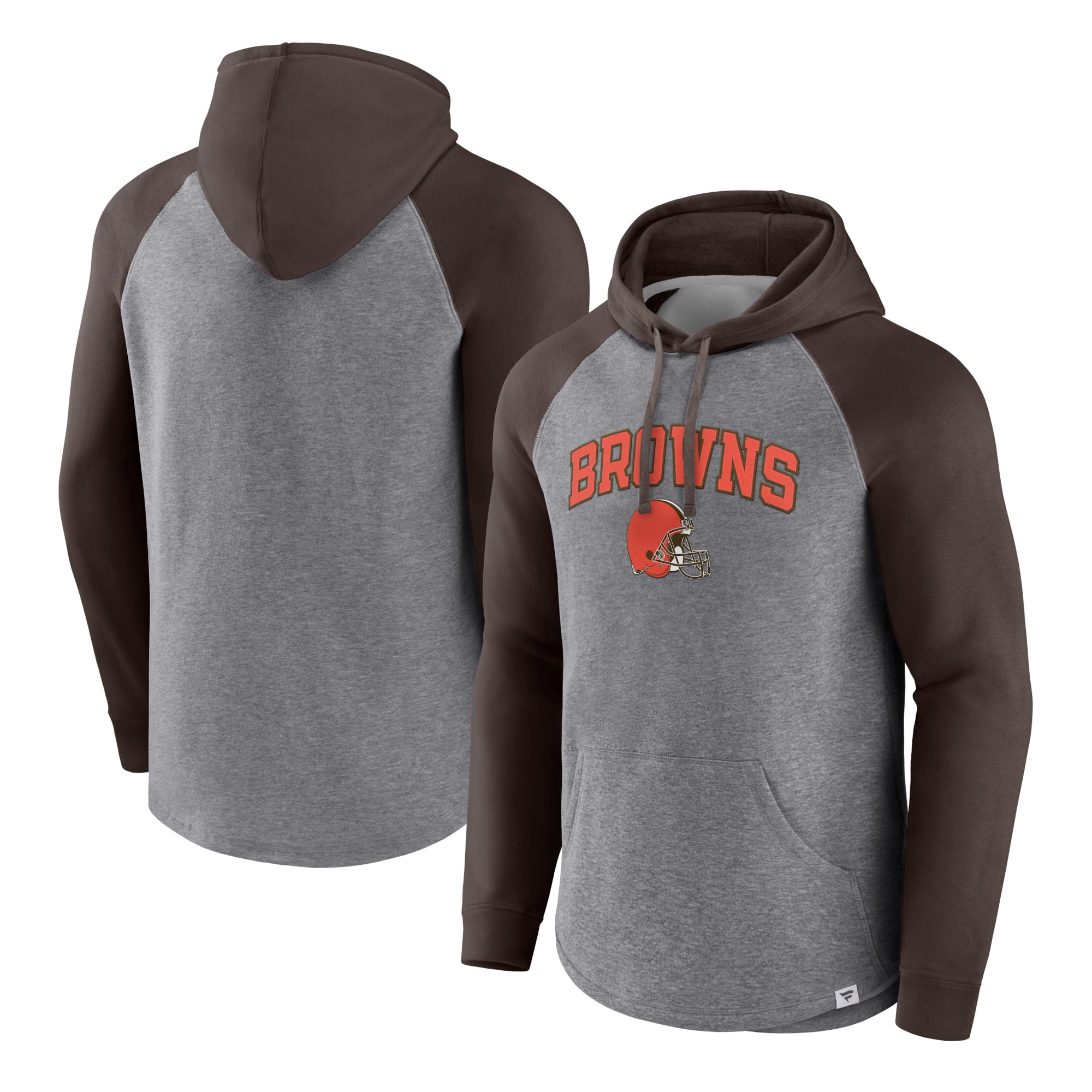 Men's Fanatics Heathered Gray/Brown Cleveland Browns By Design Raglan ...