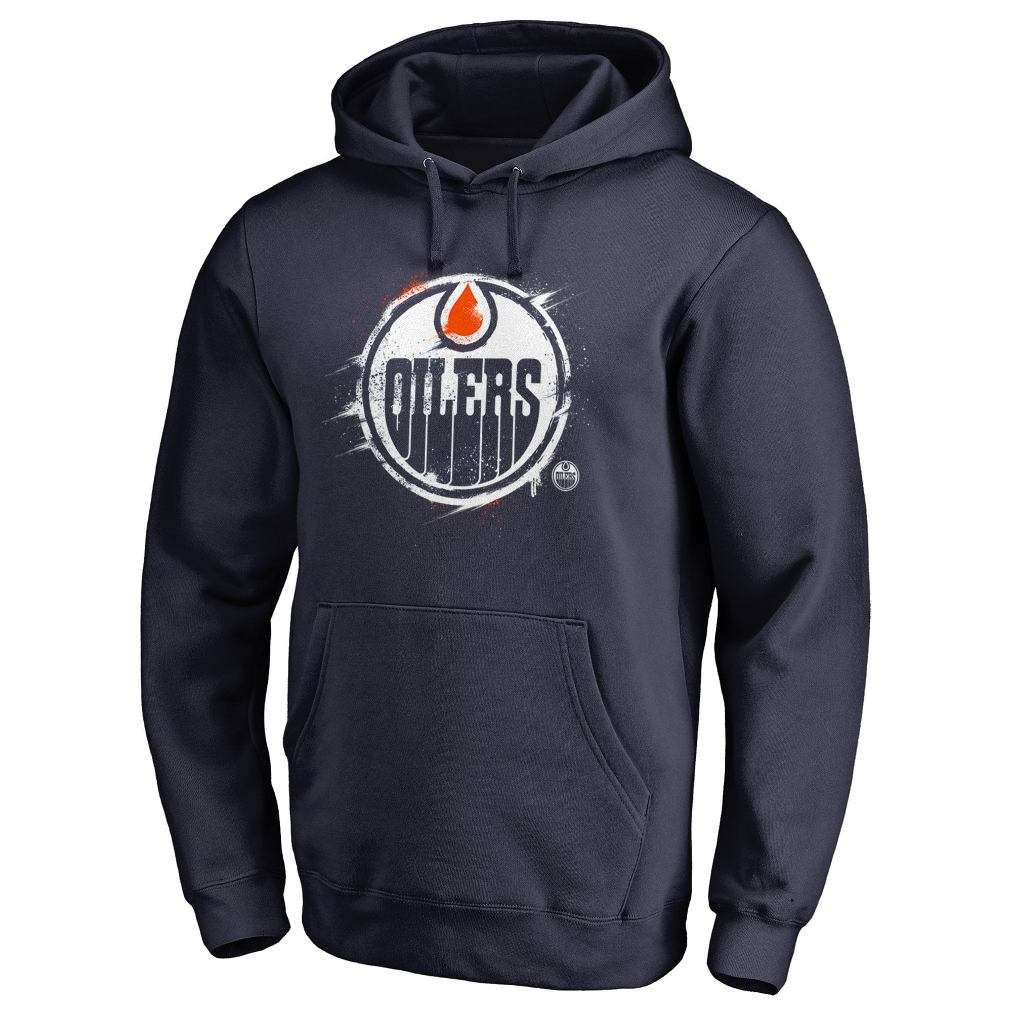 Men's Navy Edmonton Oilers Splatter Logo Pullover Hoodie - Walmart.com