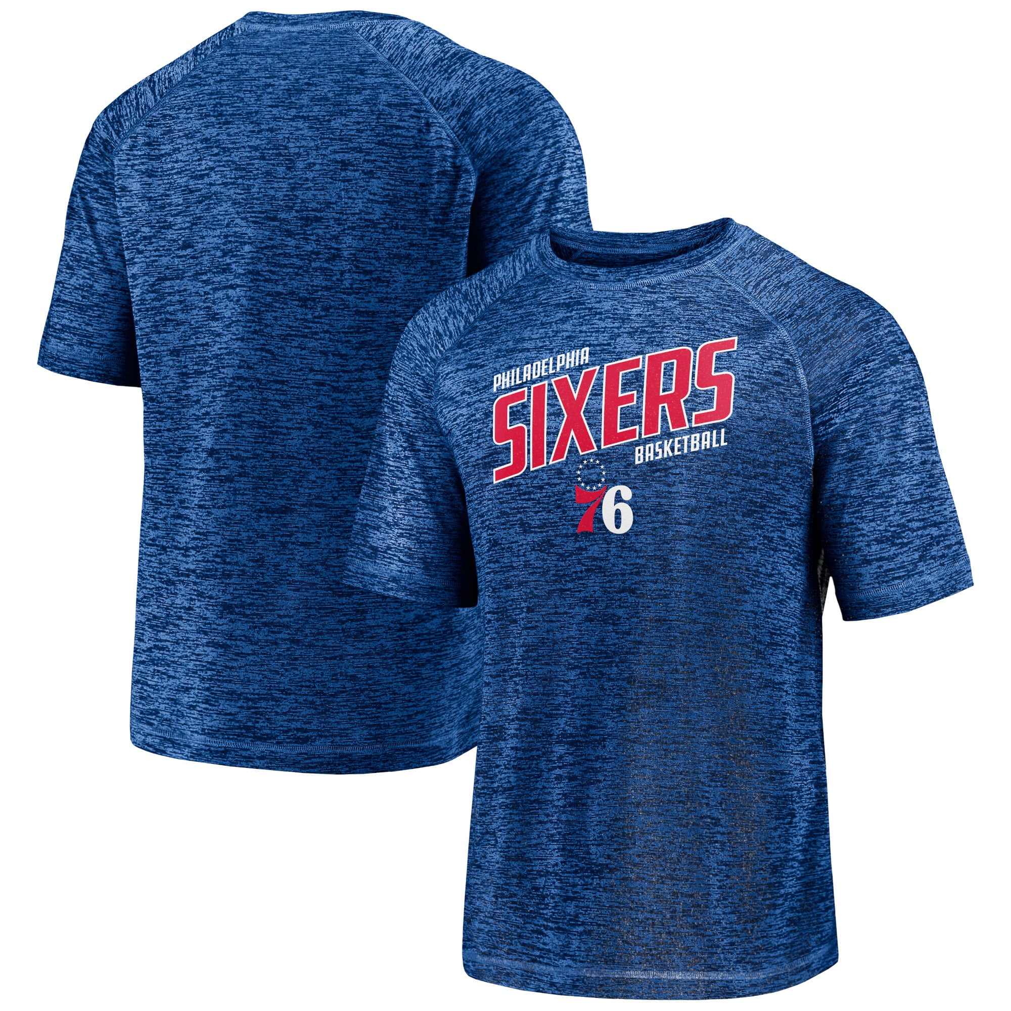 Men's Fanatics Branded Royal Philadelphia 76ers Core Space-Dye Raglan T ...