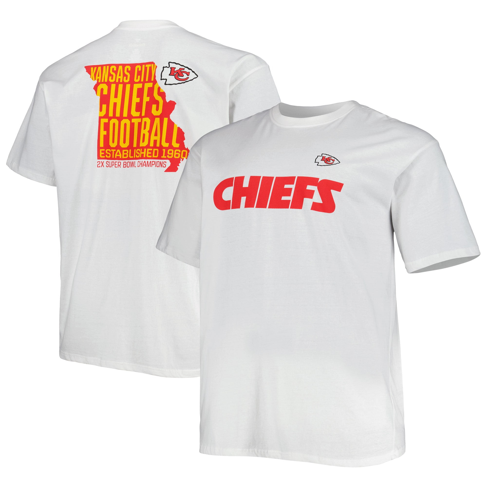 Men's White Kansas City Chiefs Big & Tall Hometown Collection Hot Shot ...